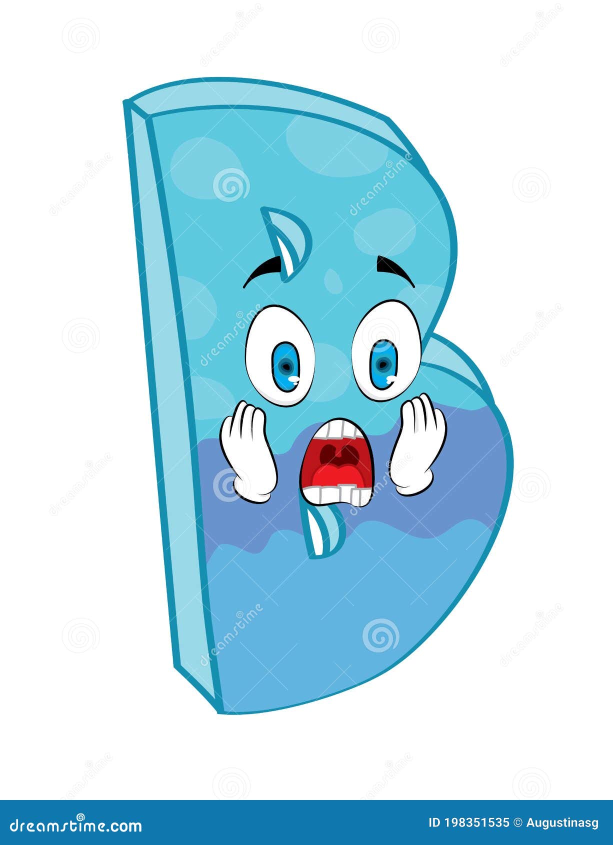 Scared Illustration of Blue B Letter Stock Illustration - Illustration ...