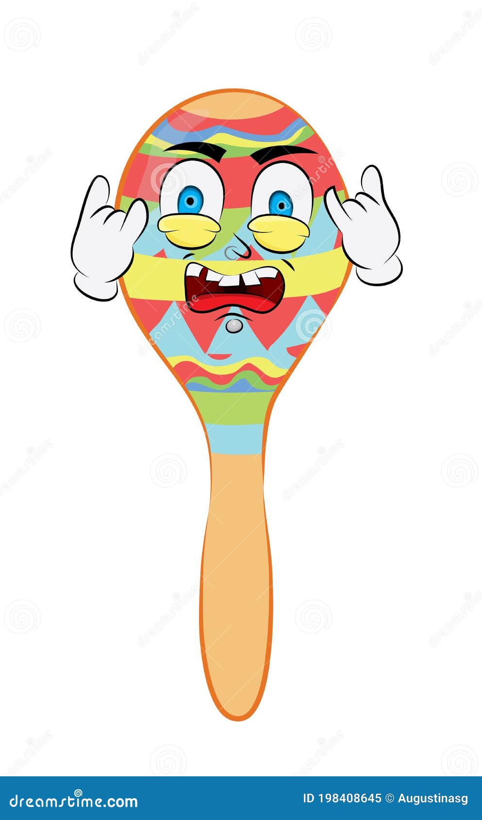 Punk Cartoon Illustration of Maraca Stock Illustration - Illustration ...