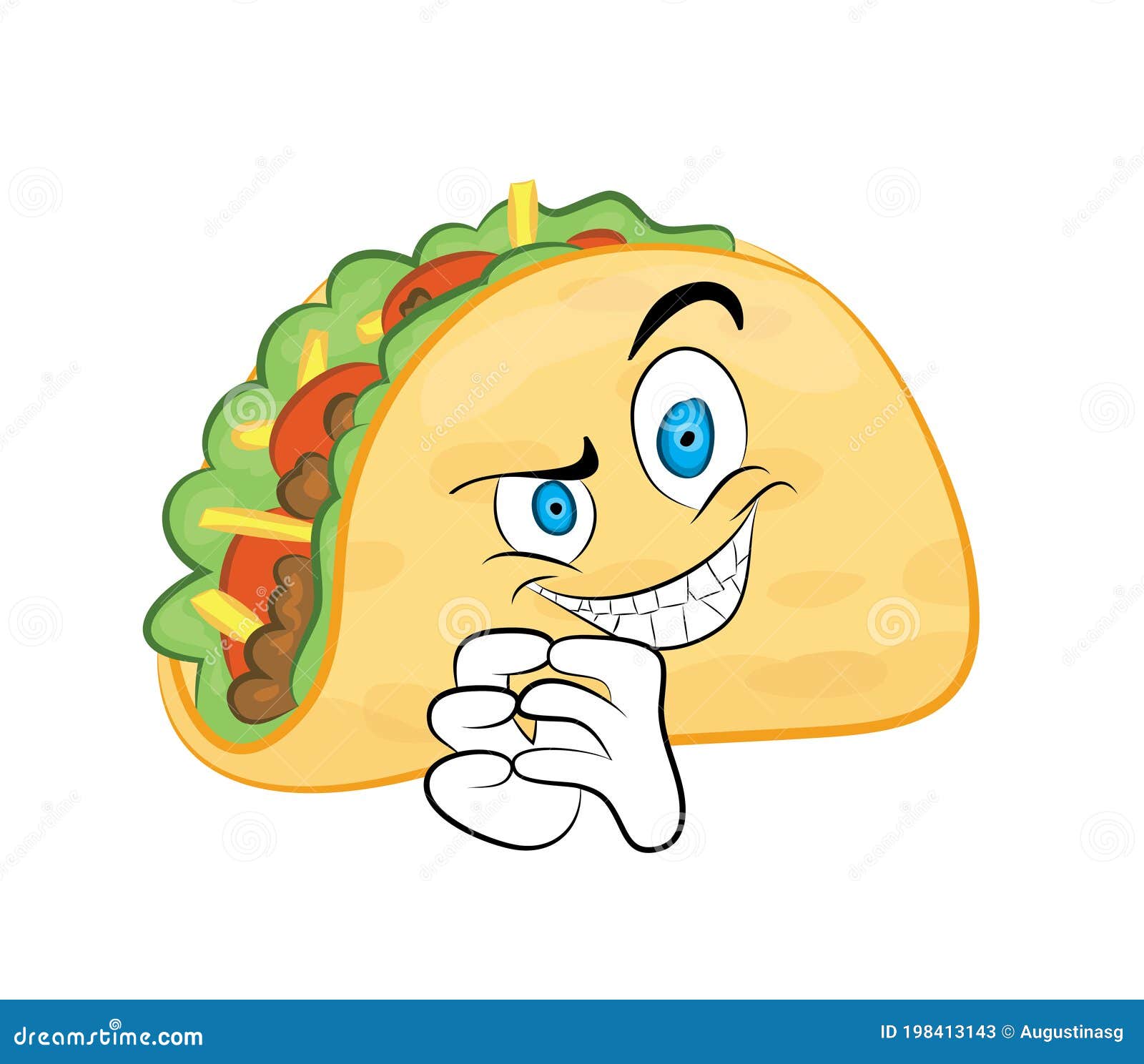 Evil Cartoon Illustration of Taco Stock Illustration - Illustration of ...