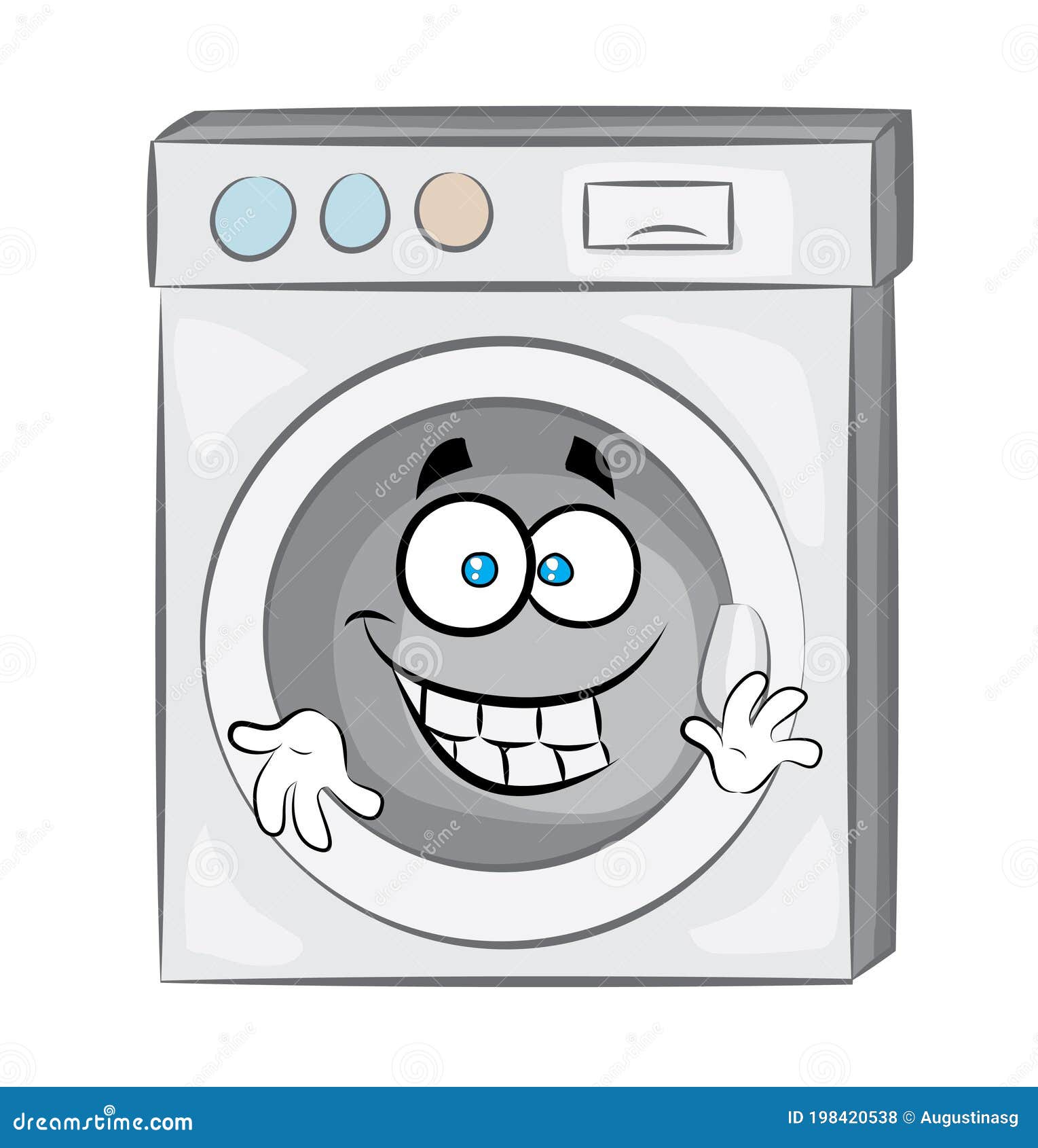 Happy Cartoon Illustration of Washer Stock Illustration - Illustration ...