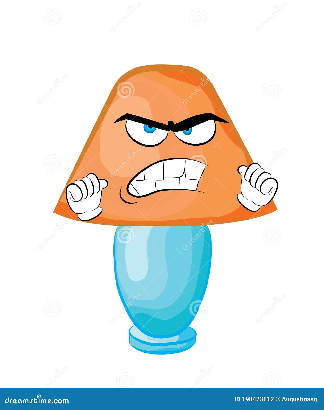 Angry Cartoon Illustration Of Table Lamp | CartoonDealer.com #198423812