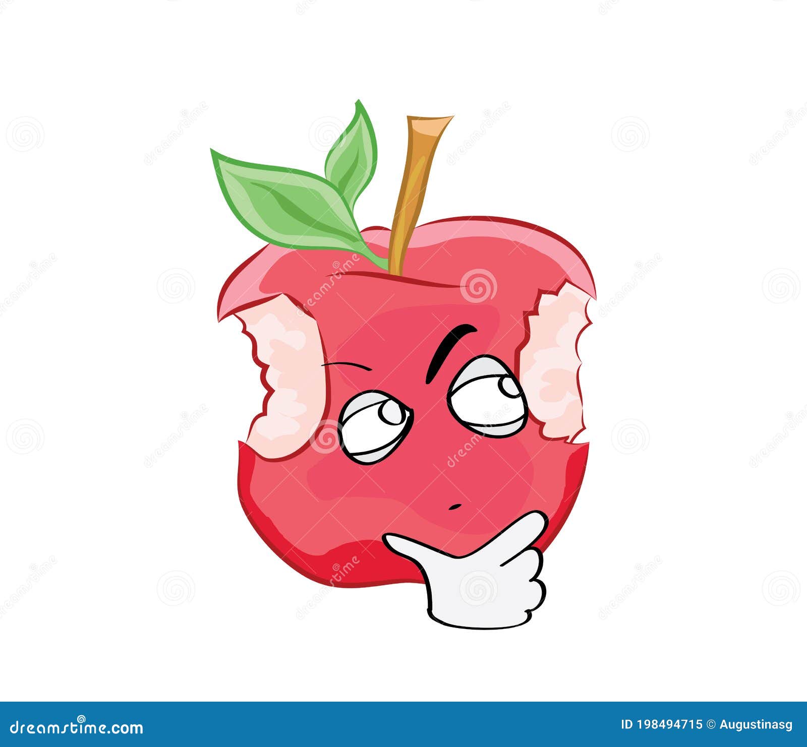 Bitten Red Apple Smiley Vector Illustration | CartoonDealer.com #73242644
