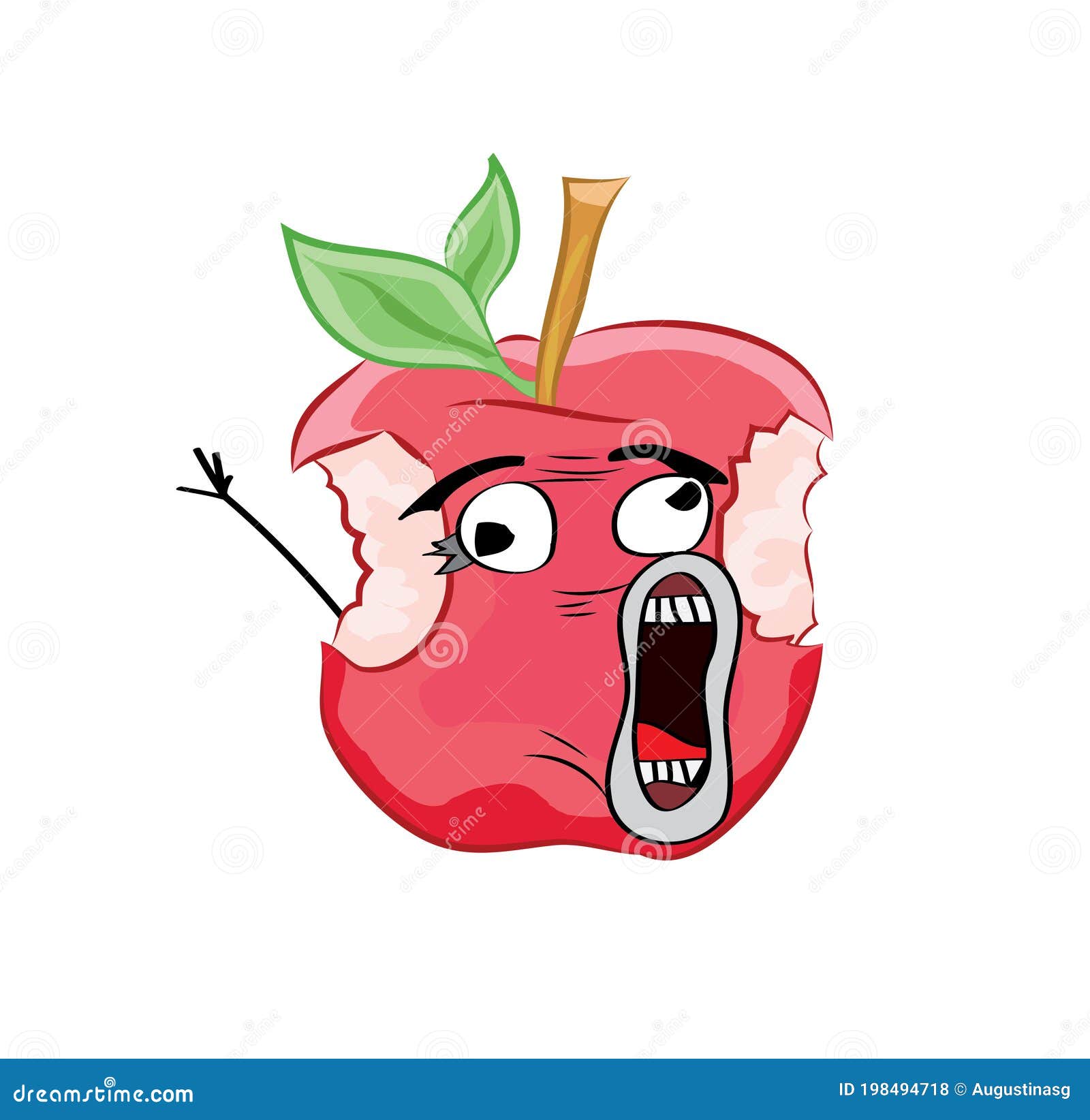 Bitten Red Apple Smiley Vector Illustration | CartoonDealer.com #73242644