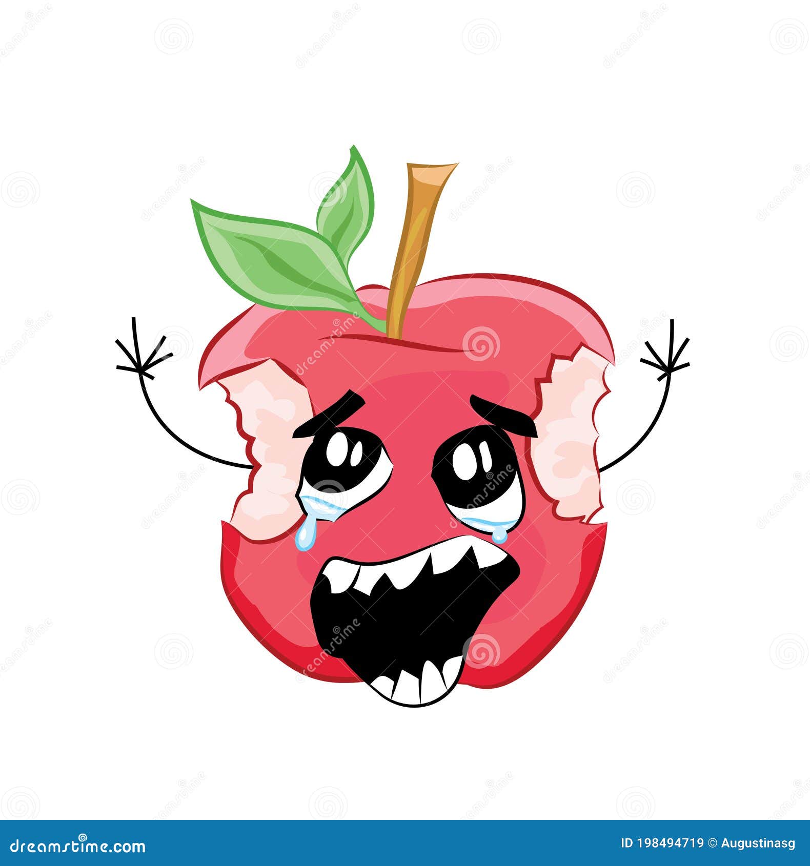 Bitten Red Apple Smiley Vector Illustration | CartoonDealer.com #73242644