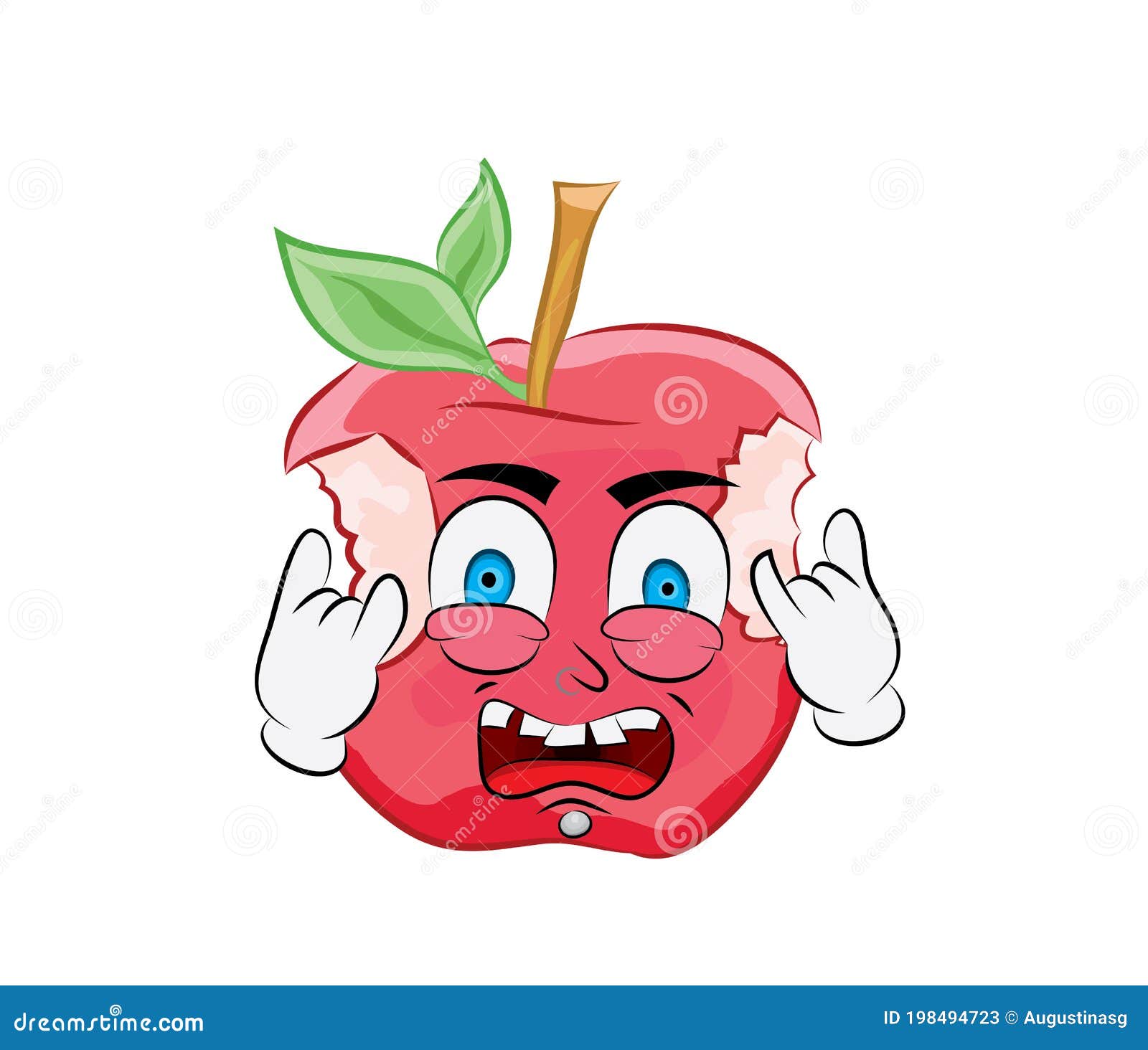 Bitten Red Apple Smiley Vector Illustration | CartoonDealer.com #73242644