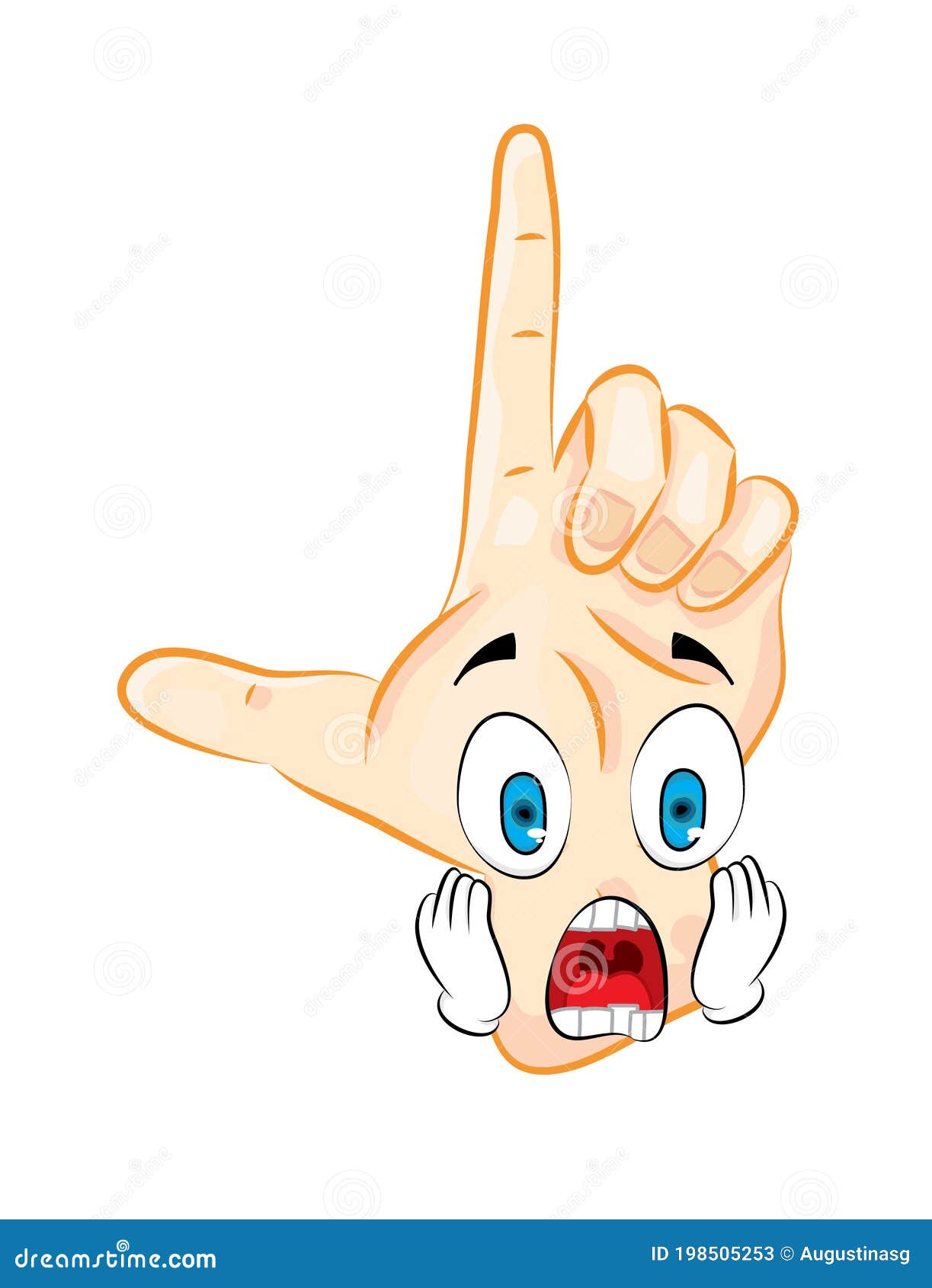 Scared Illustration of Pointing Finger Stock Illustration ...