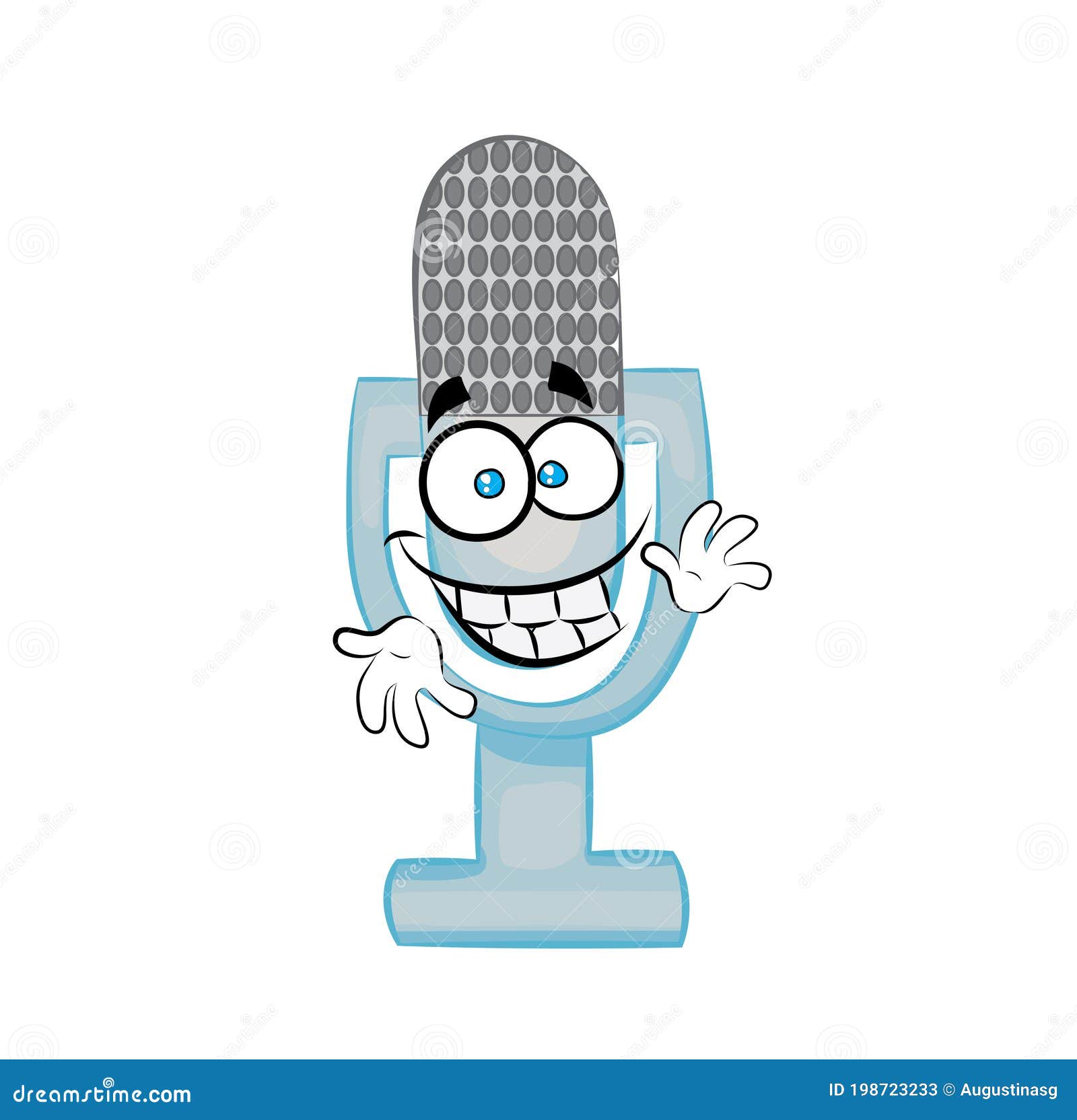 Happy Microphone Cartoon Stock Illustration | CartoonDealer.com #44139055