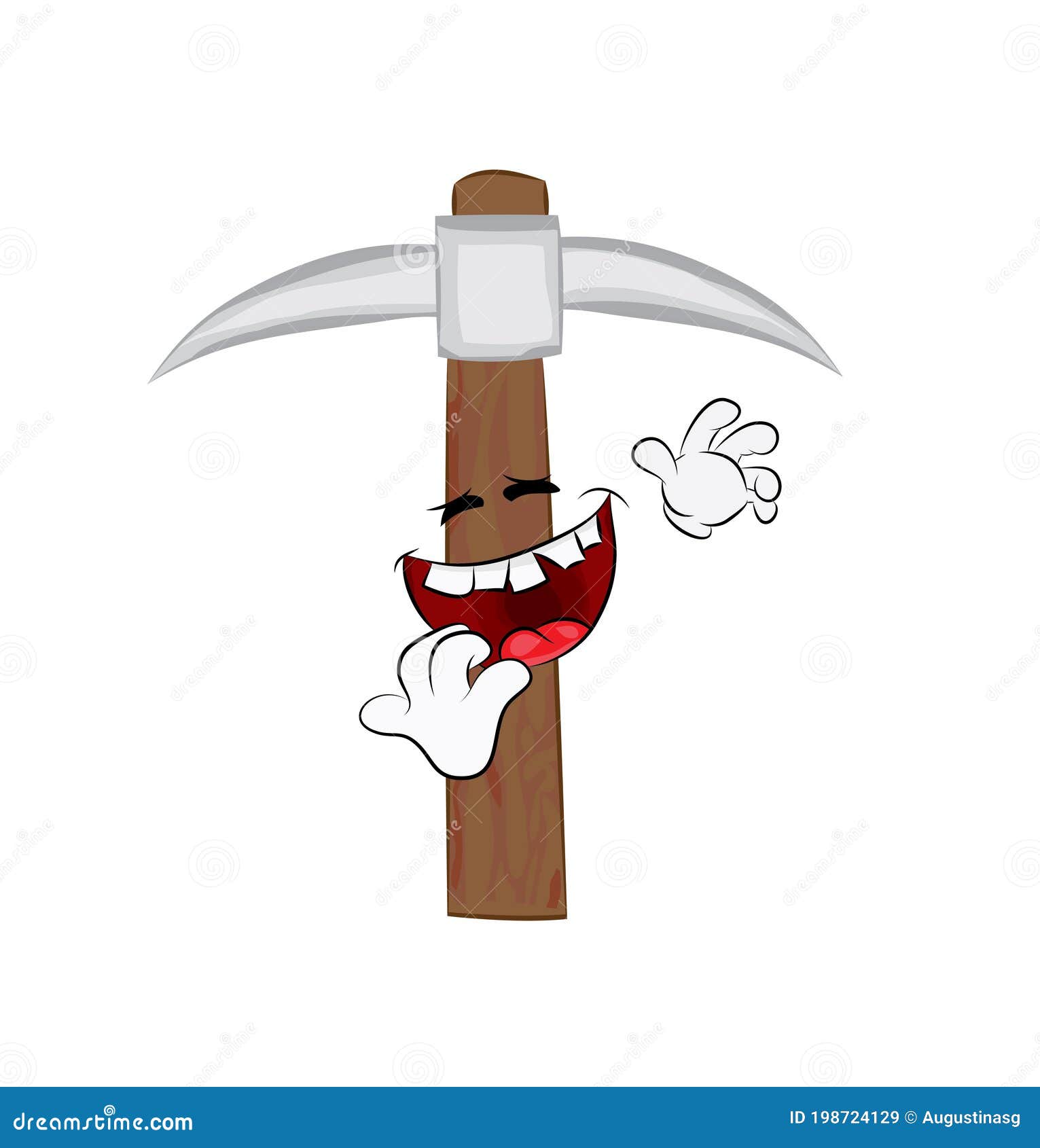 Happy Cartoon Illustration of Pickaxe Stock Illustration - Illustration ...