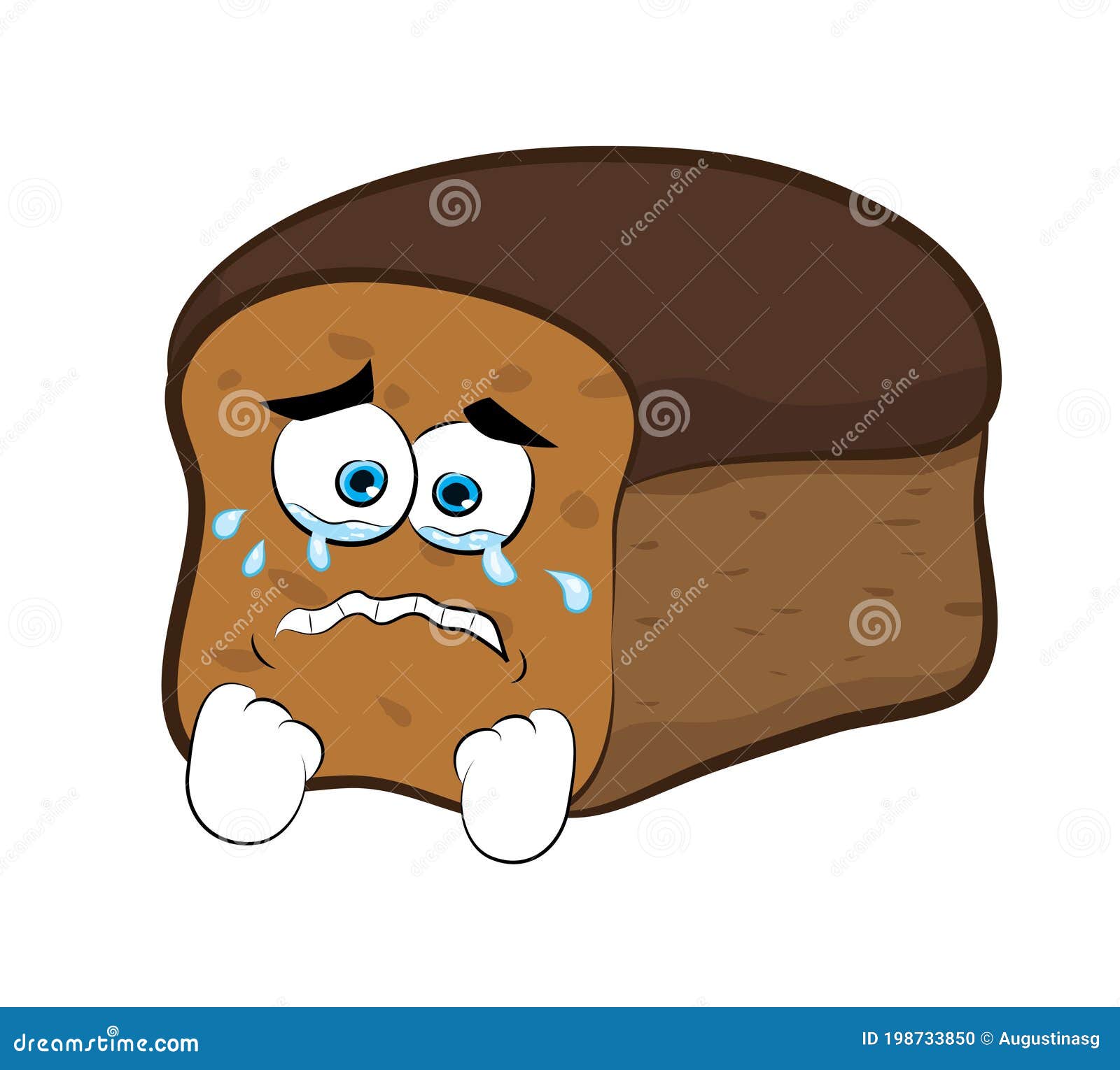 Bread Crying Illustration. Character Vector | CartoonDealer.com #206939055
