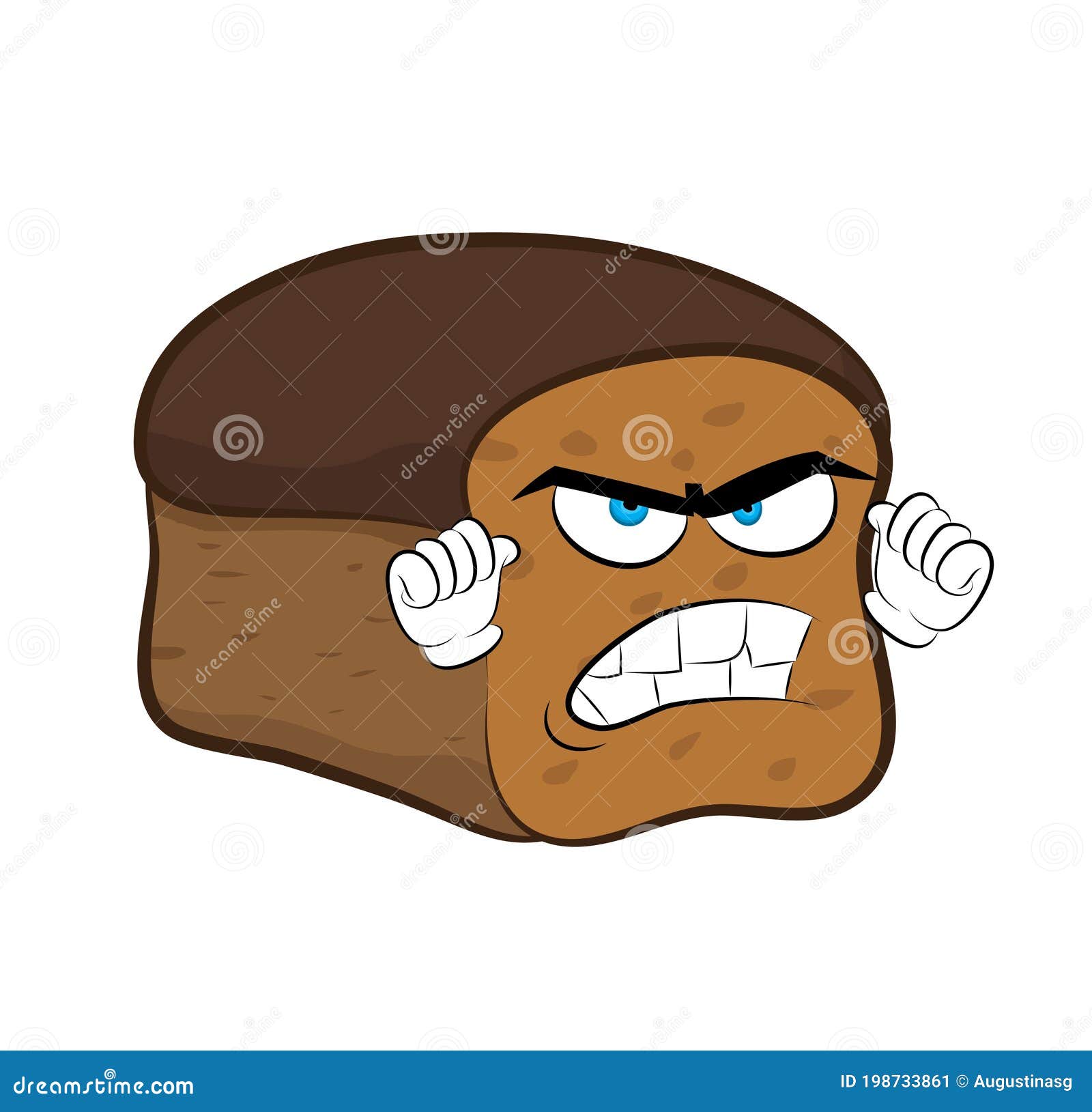 Angry Bread Basket Mascot Cartoon Vector Illustration | CartoonDealer ...