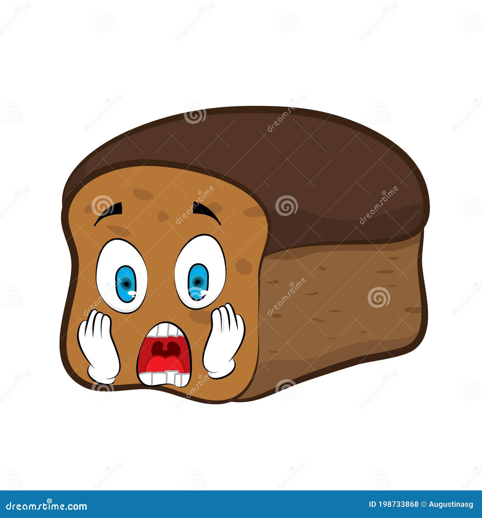 Scared Bread Cartoon Stock Illustration | CartoonDealer.com #49614565