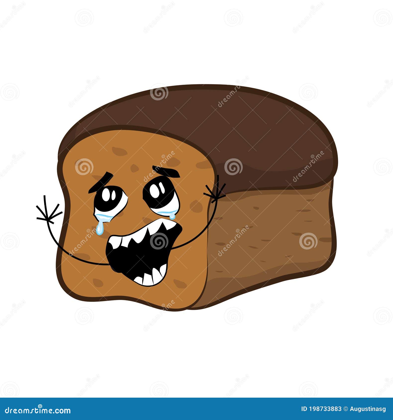 Bread Crying Illustration. Character Vector | CartoonDealer.com #206939055