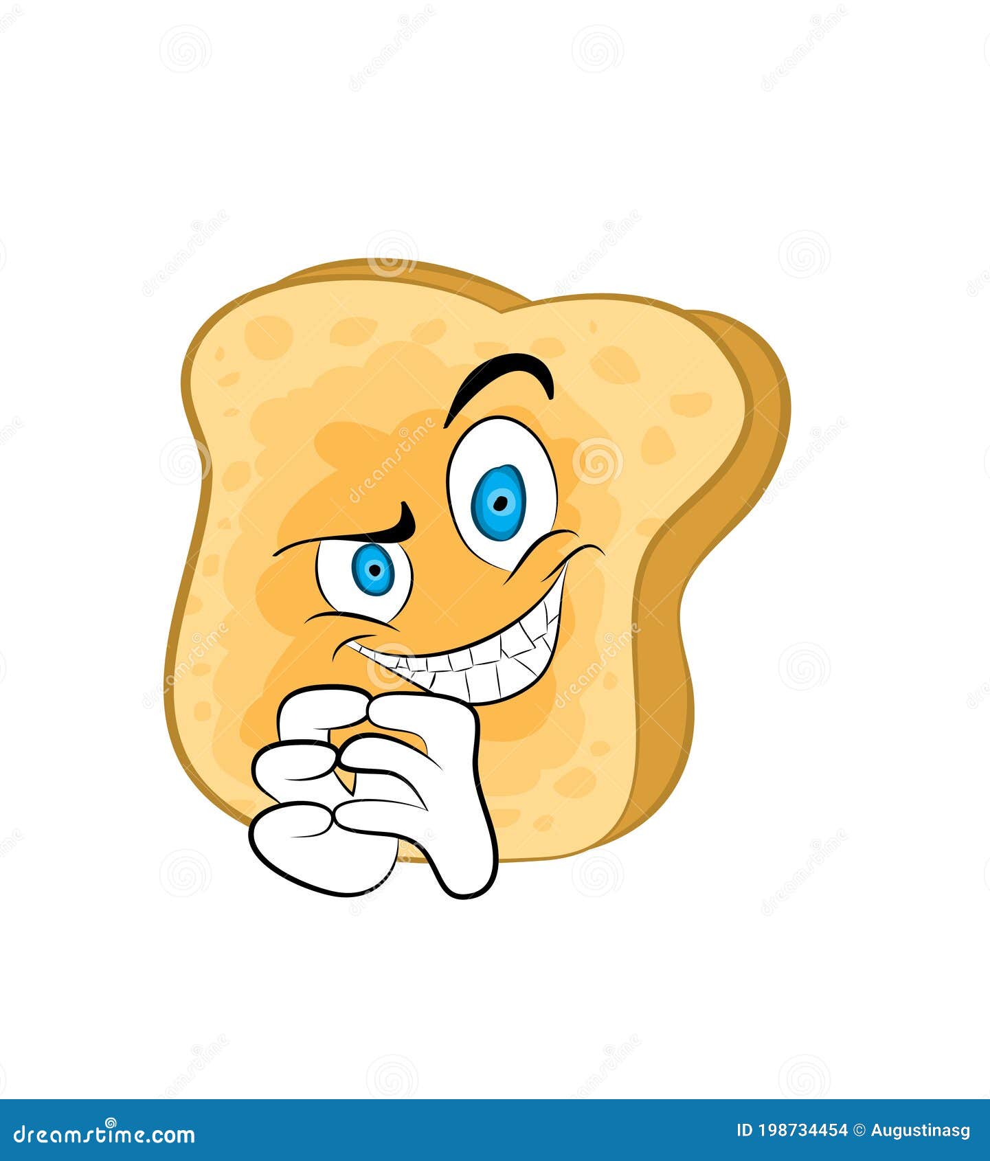 Evil Cartoon Illustration of Toast Stock Illustration - Illustration of ...