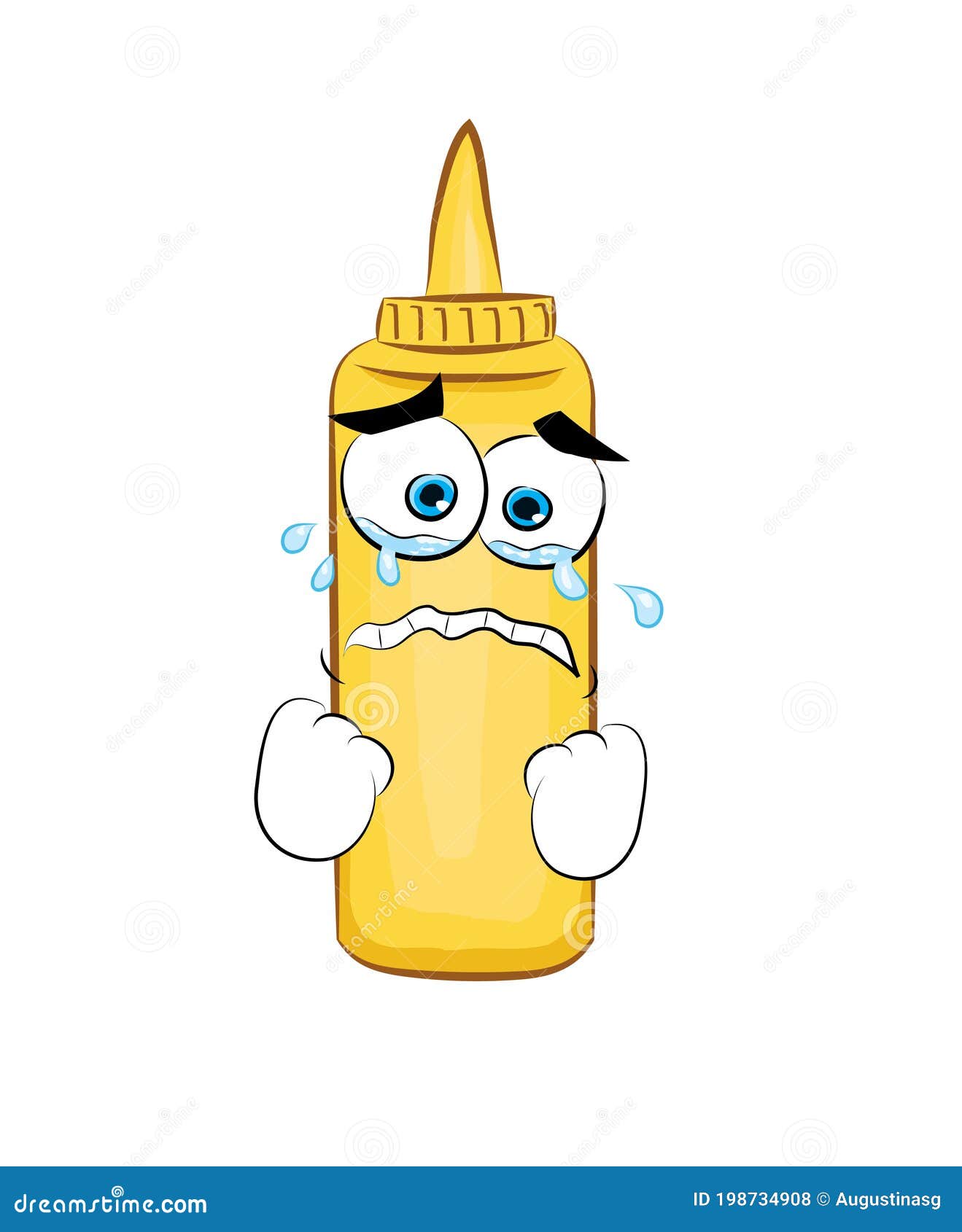 Crying Cartoon Illustration Of Mustard Sauce Bottle | CartoonDealer.com ...