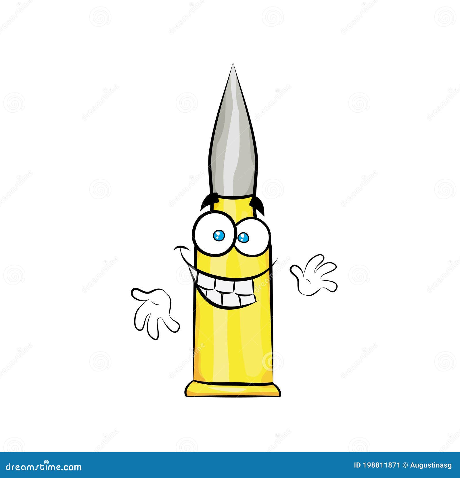 Happy Cartoon Illustration of Bullet Icon Stock Illustration ...