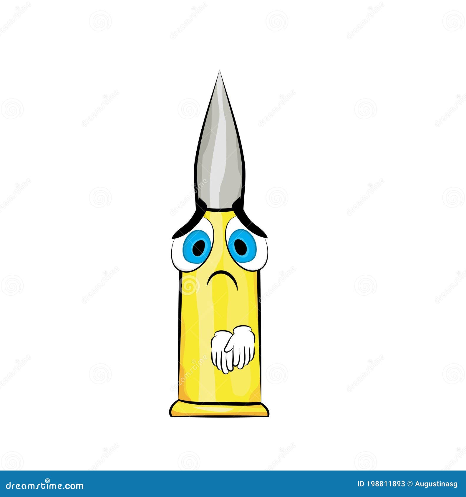 Sad Cartoon Illustration of Bullet Icon Stock Illustration ...