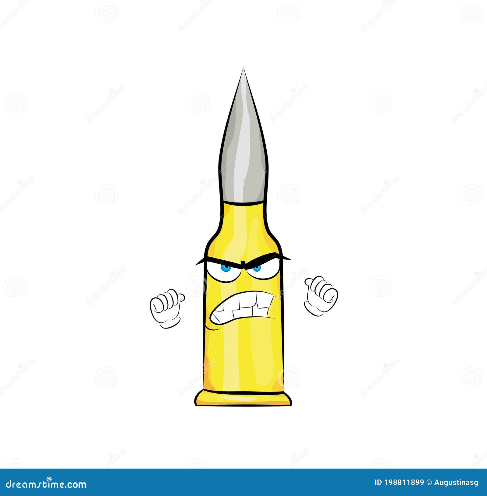 Bullet Icon In Flat Style Isolated On White Background. Cartridge ...