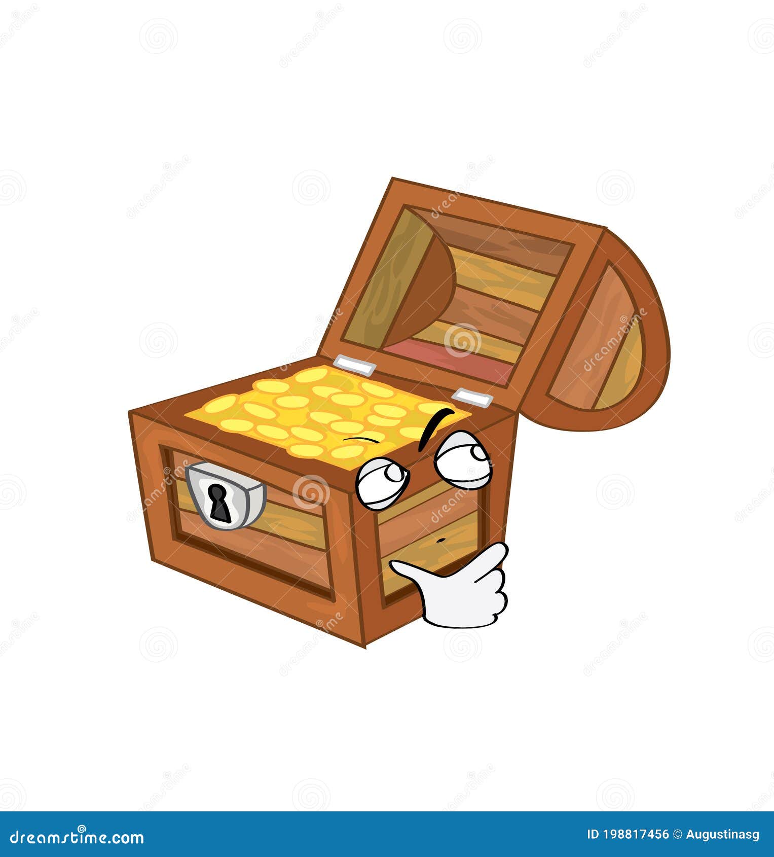 Curious Internet Meme Illustration Of Opened Chest Icon | CartoonDealer ...