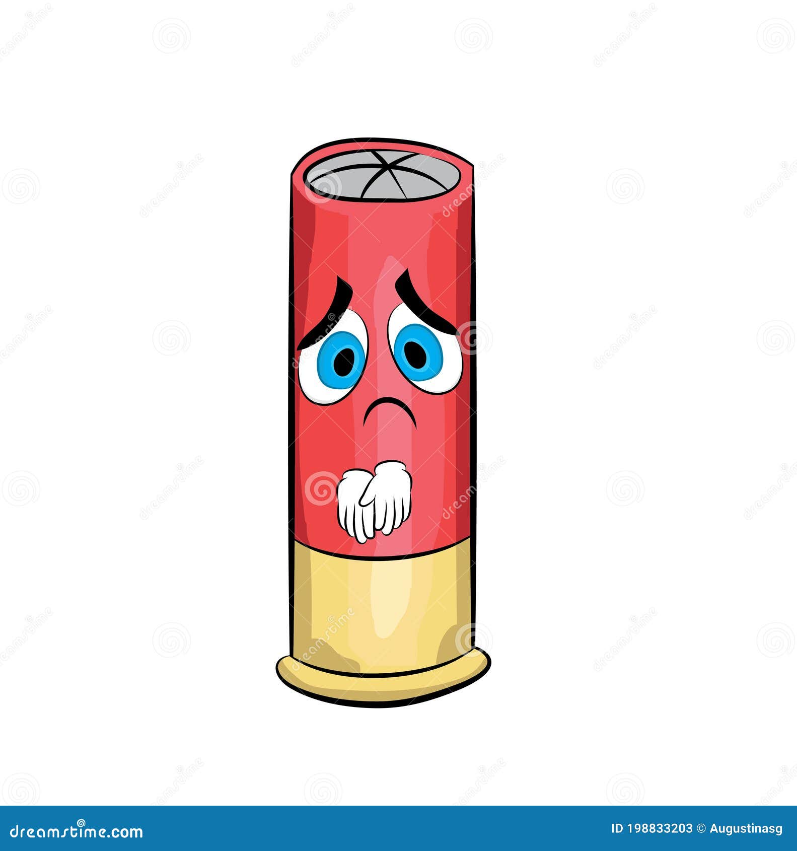 Sad Cartoon Illustration of Shotgun Bullet Stock Illustration ...