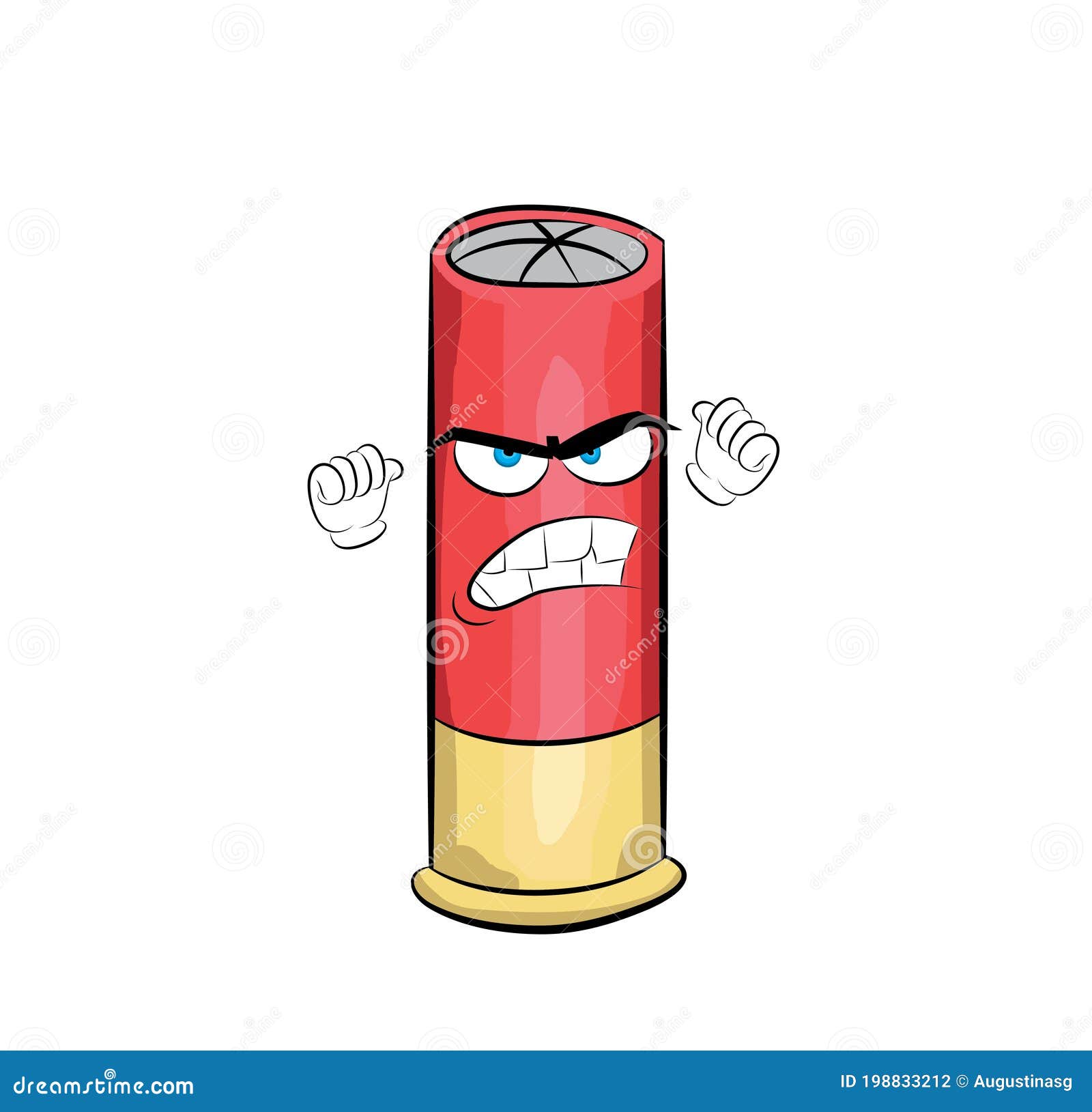 Angry Cartoon Illustration of Shotgun Bullet Stock Illustration ...