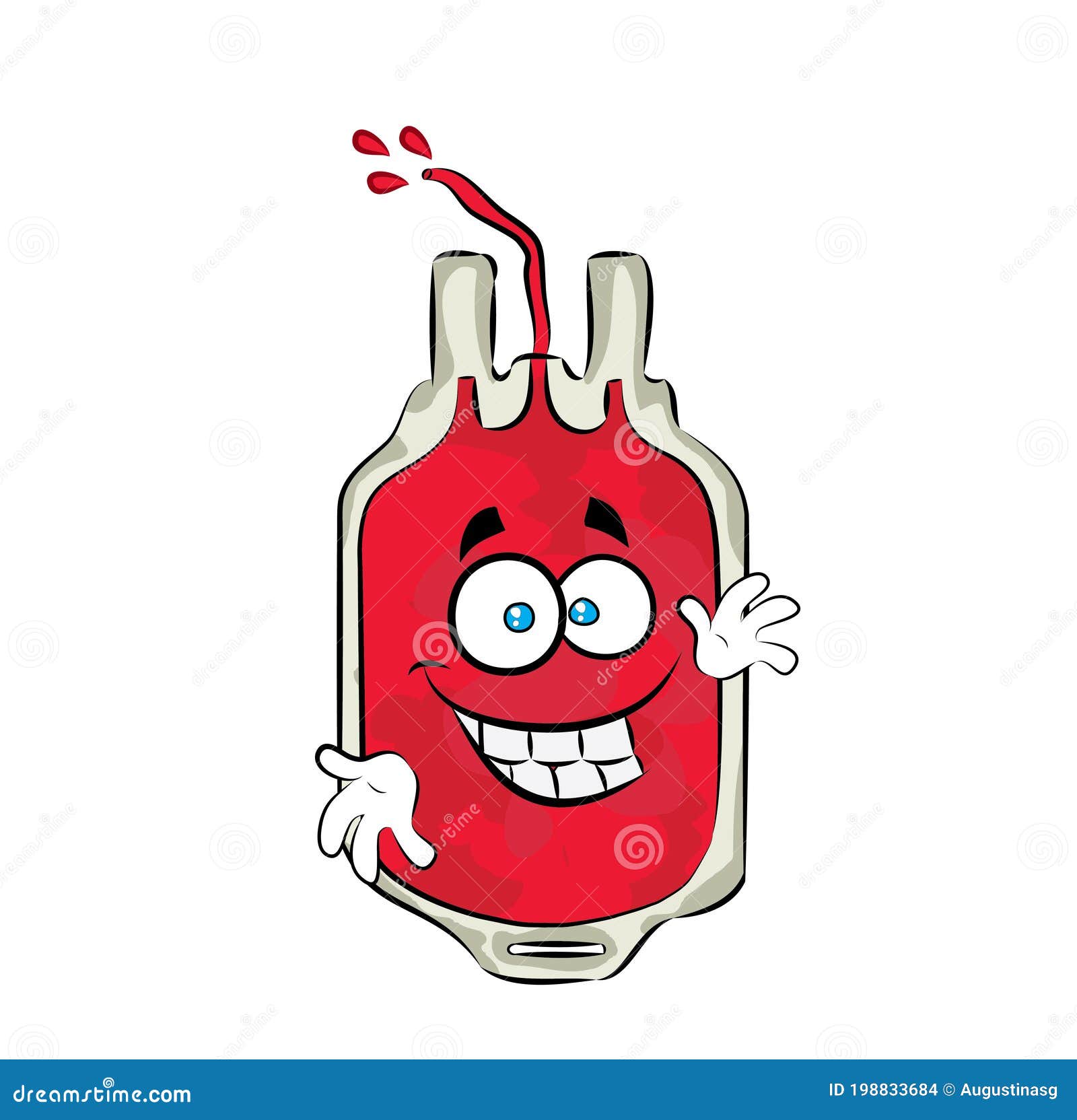 Happy Cartoon Illustration of Blood Pack Stock Illustration ...