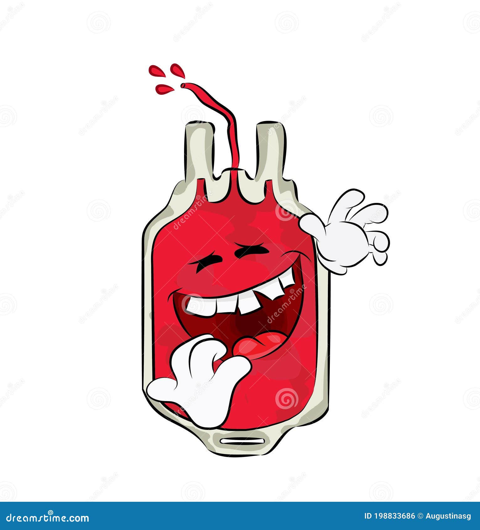Laughing Cartoon Illustration of Blood Pack Stock Illustration ...