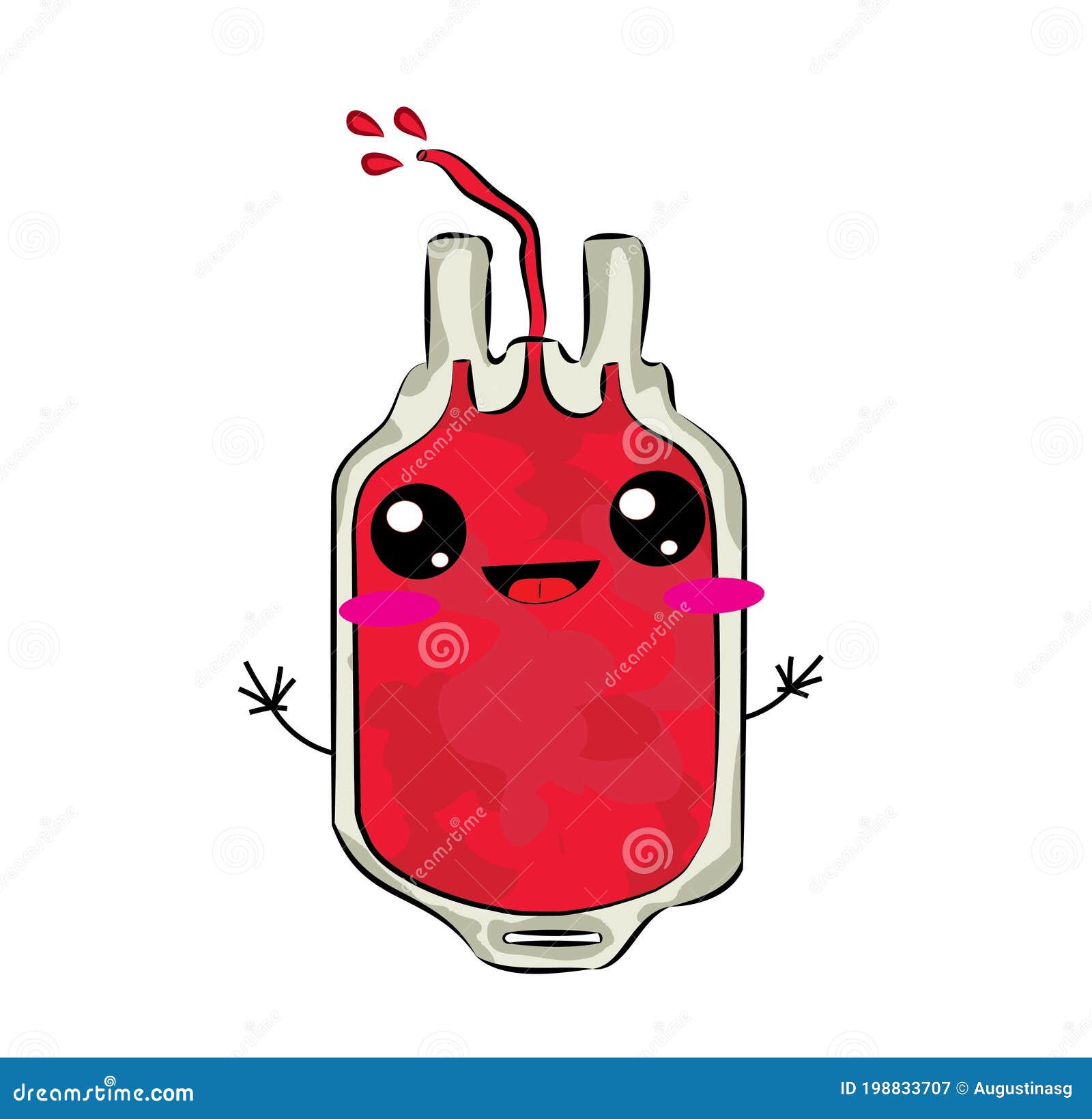 Cute Cartoon Illustration of Blood Pack Stock Illustration ...