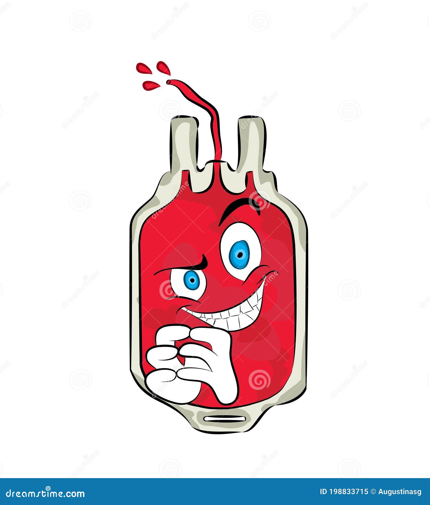 Evil Cartoon Illustration of Blood Pack Stock Illustration ...