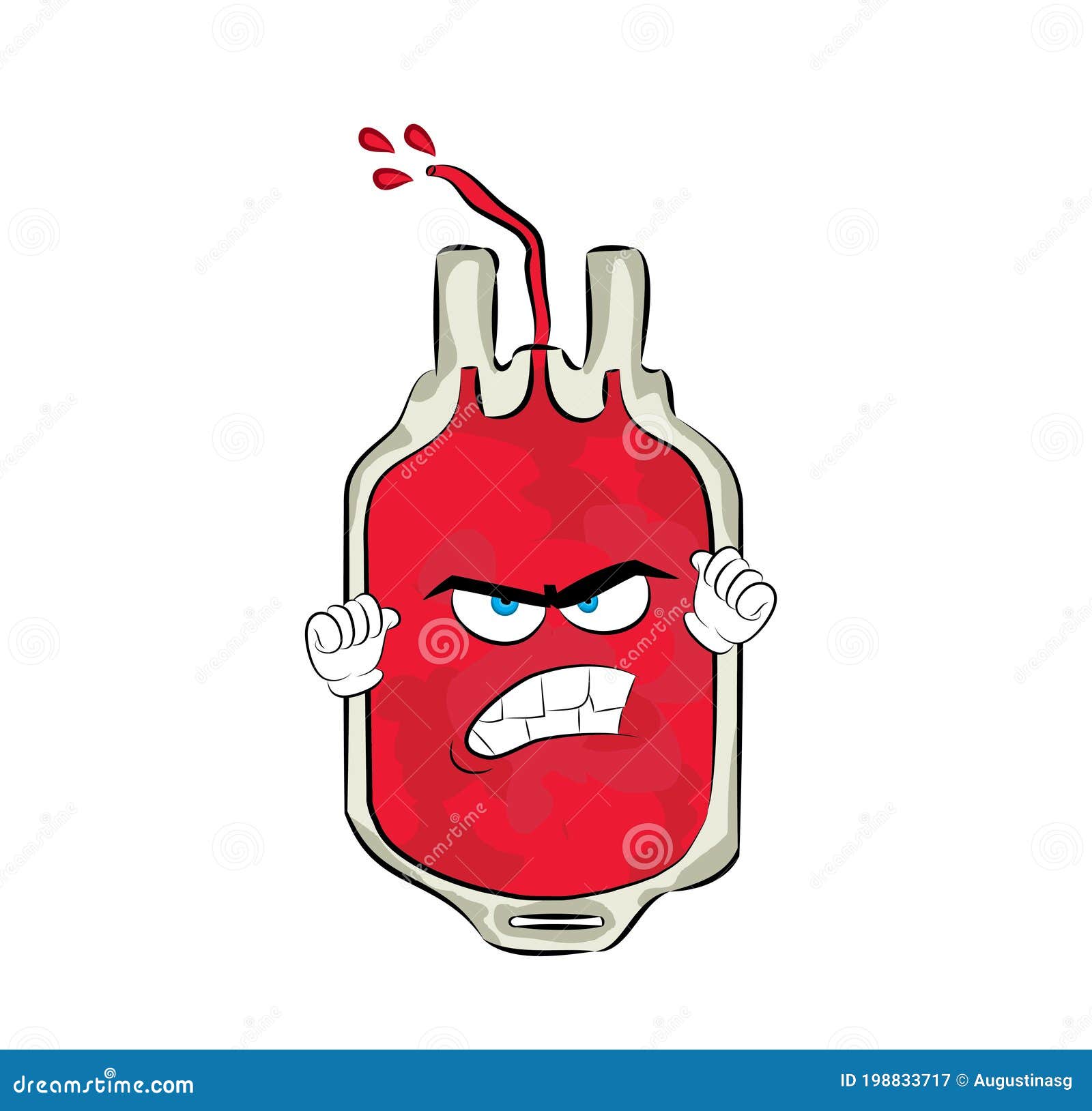 Angry Red Blood Drop Cartoon Mascot Character Holding Up A No Smoking ...