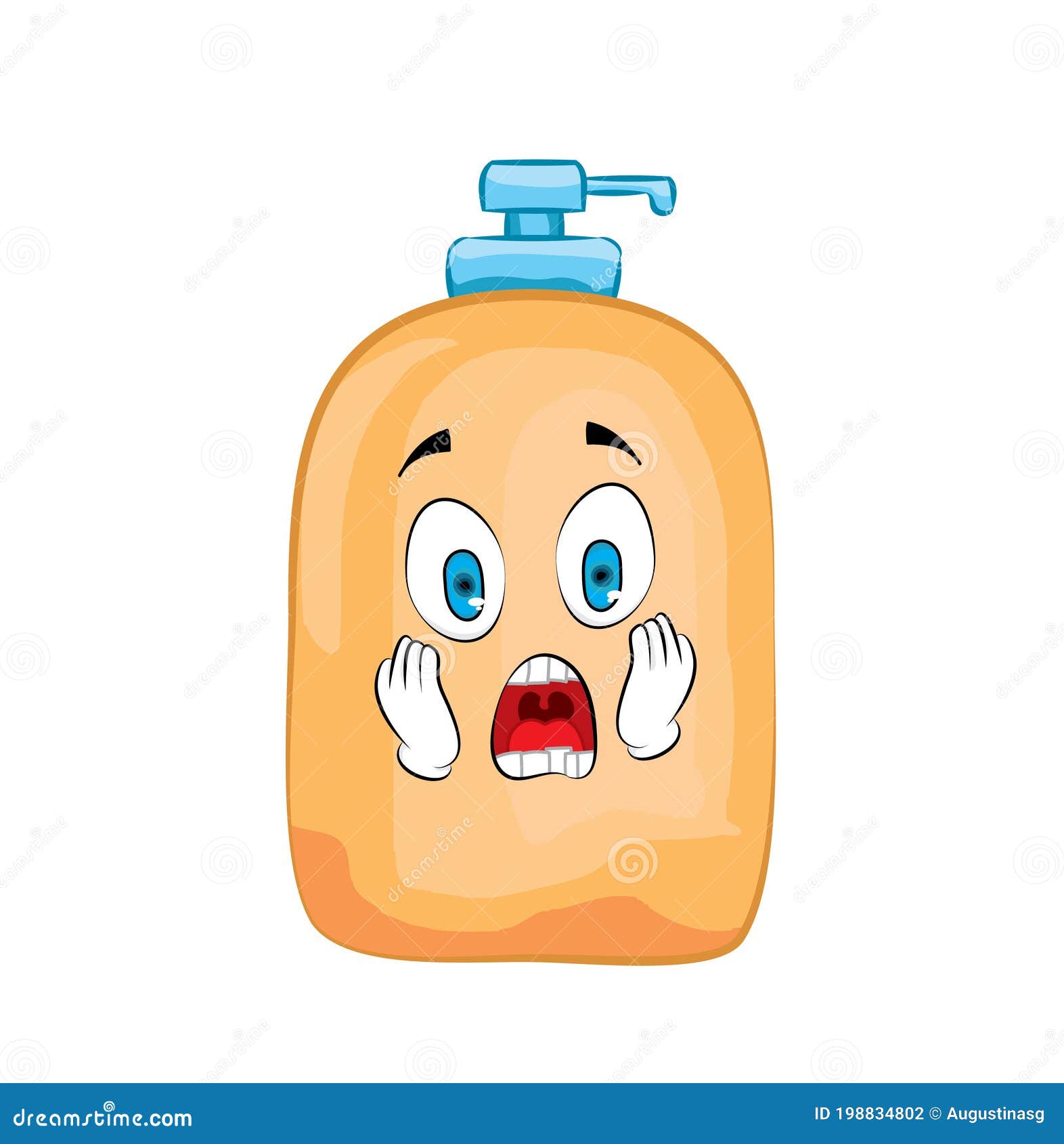 Scared Illustration of Soap Liquid Bottle Stock Illustration ...