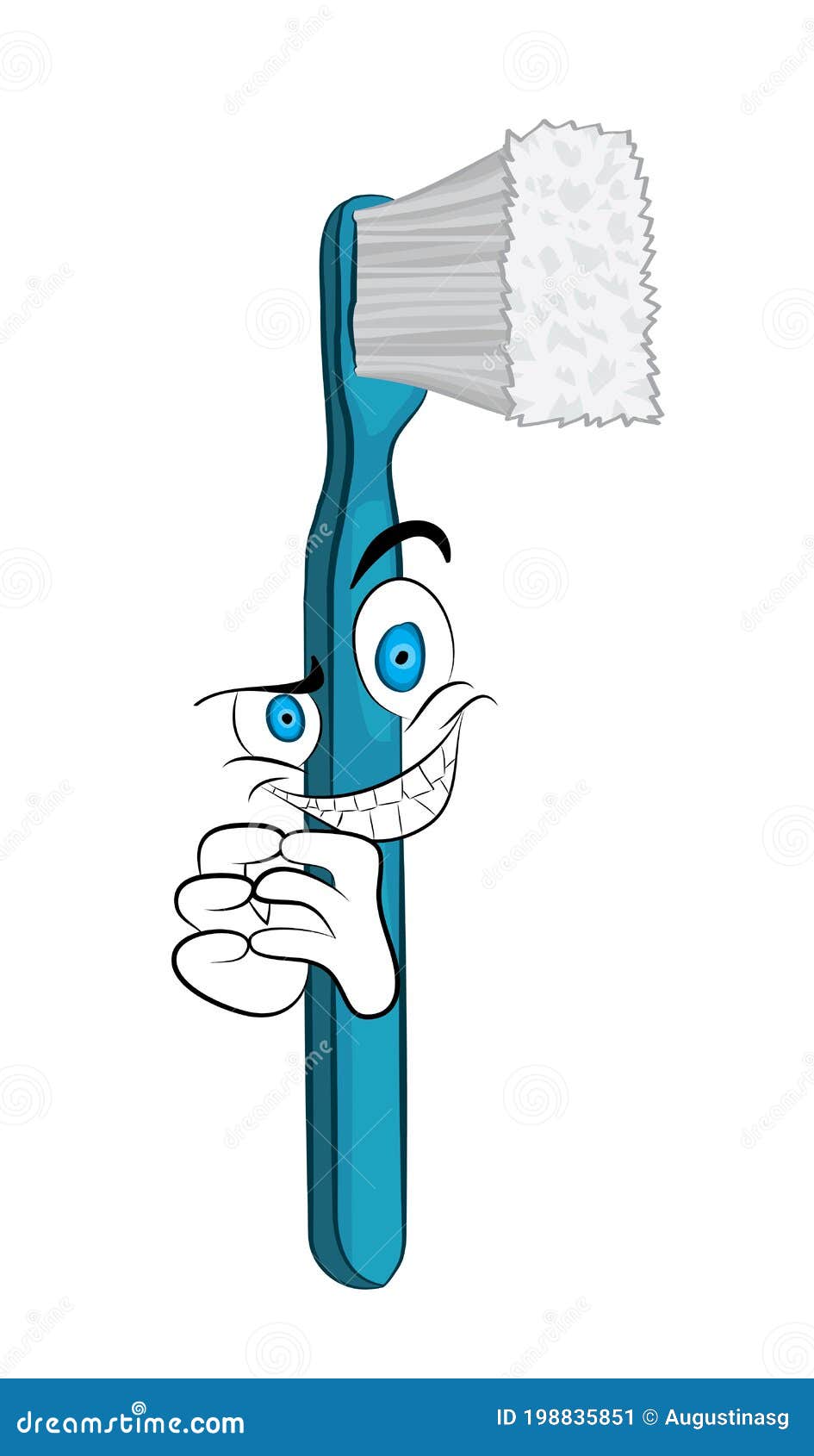 Evil Cartoon Illustration of Toothbrush Stock Illustration ...