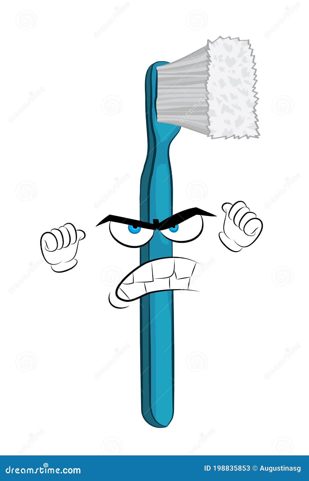 Angry Cartoon Illustration of Toothbrush Stock Illustration ...