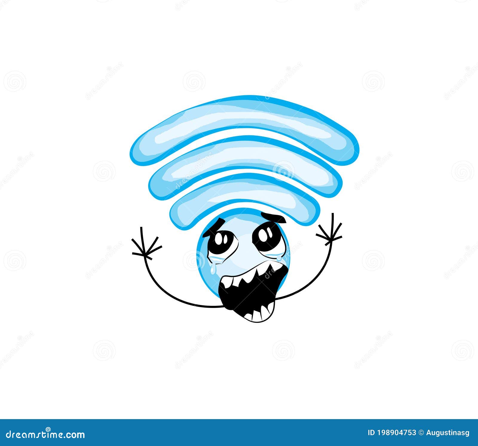 Crying Internet Meme Illustration Of Wifi Symbol | CartoonDealer.com ...