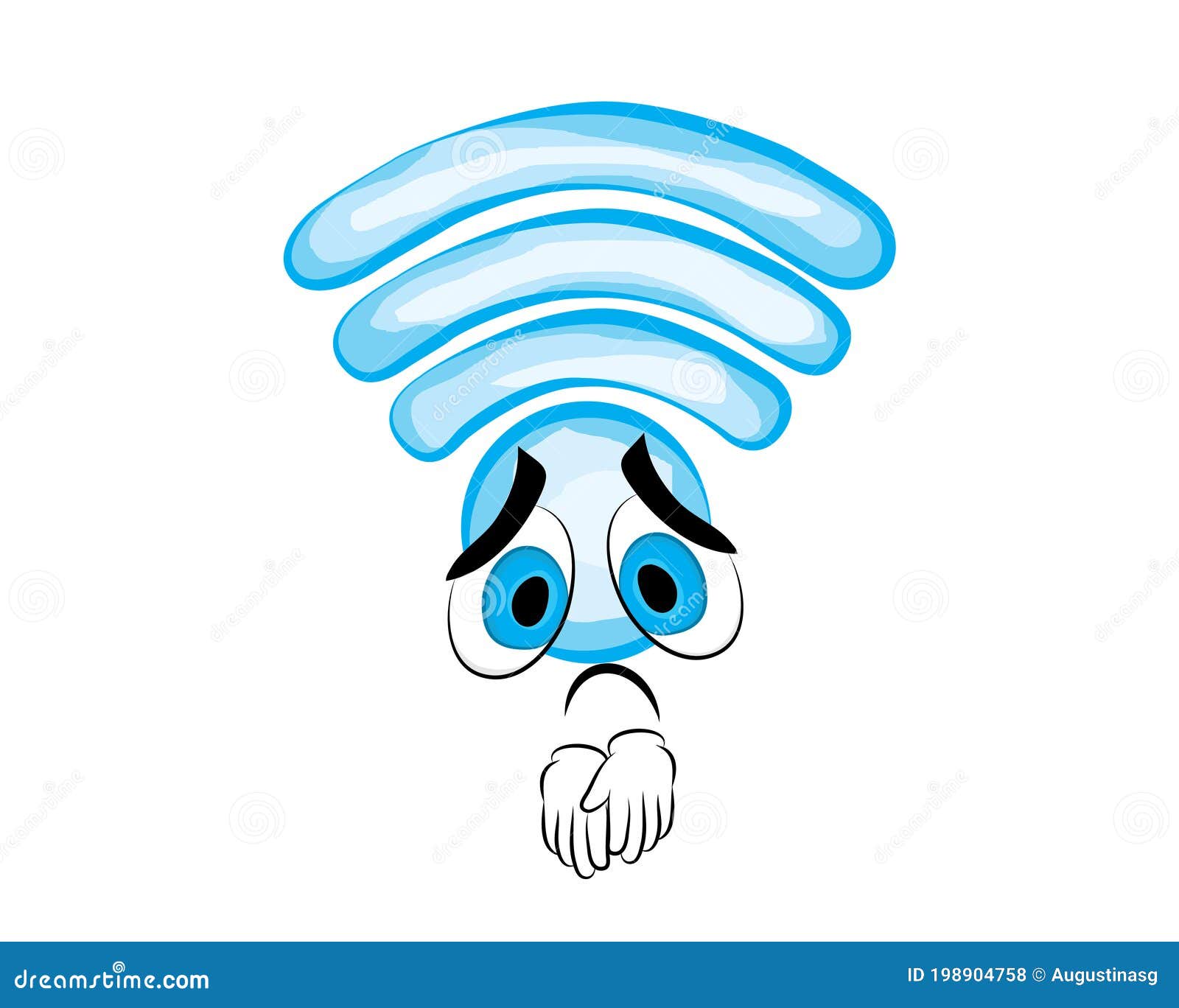 Sad Cartoon Illustration of Wifi Symbol Stock Illustration ...