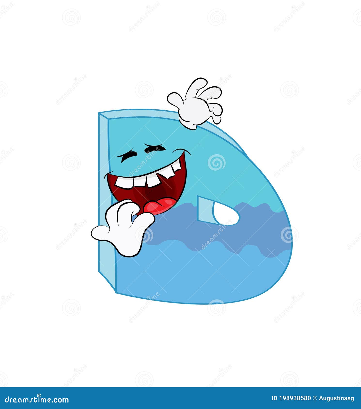 Laughing Cartoon Illustration of Blue Letter D Stock Illustration ...