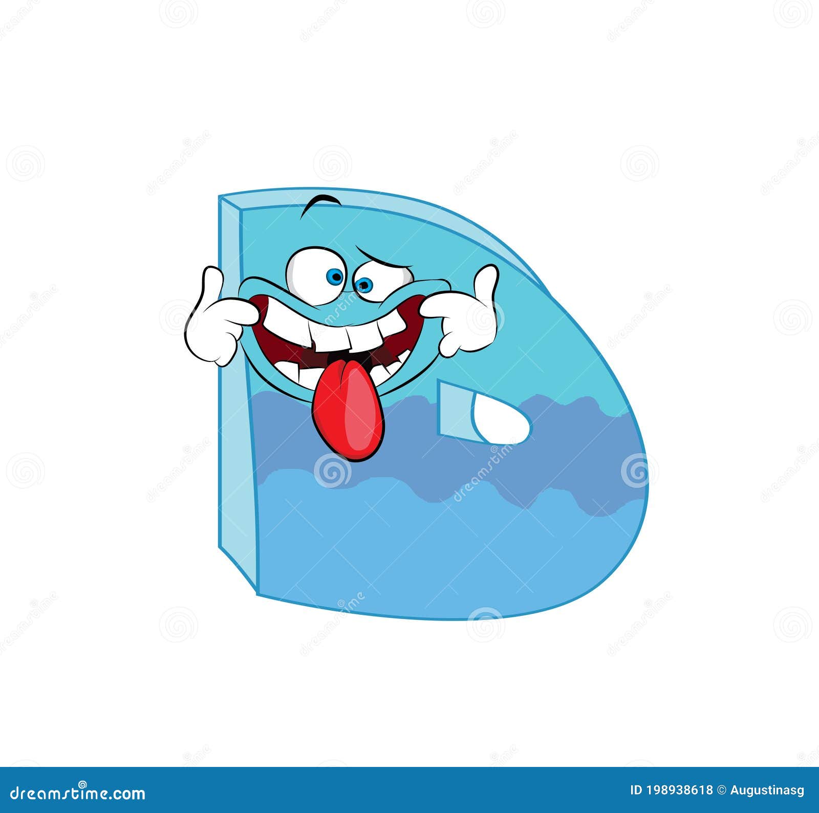 Annoying Cartoon Illustration of Blue Letter D Stock Illustration ...