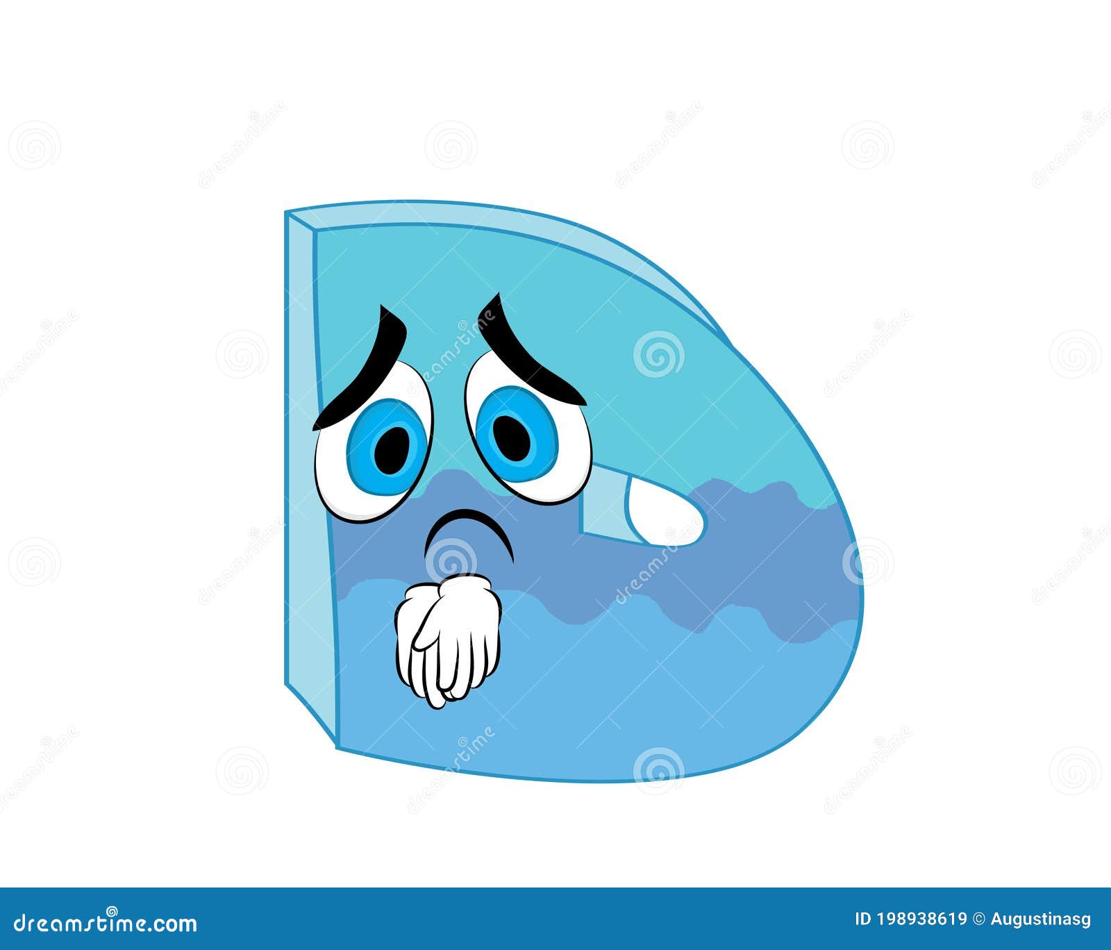 Sad Cartoon Illustration of Blue Letter D Stock Illustration ...