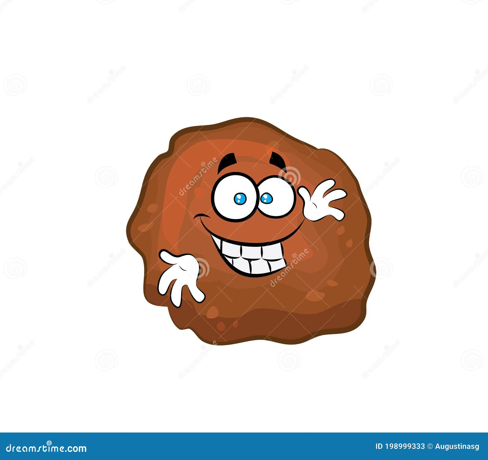 Happy Cartoon Illustration of Meatball Stock Illustration ...