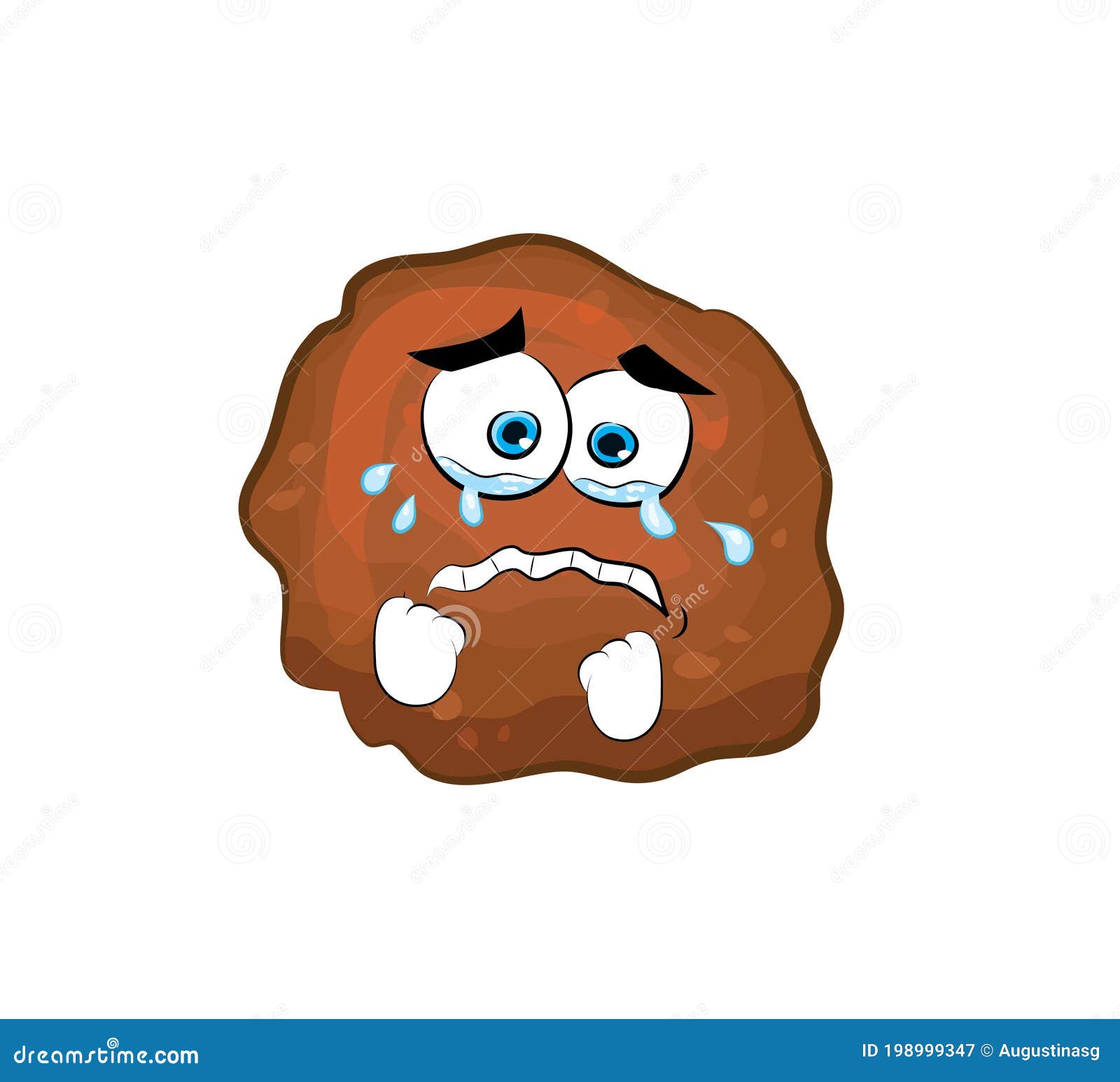 Crying Cartoon Illustration of Meatball Stock Illustration ...