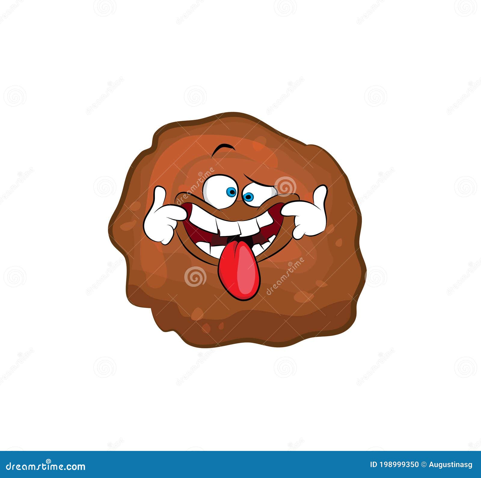 Annoying Cartoon Illustration of Meatball Stock Illustration ...