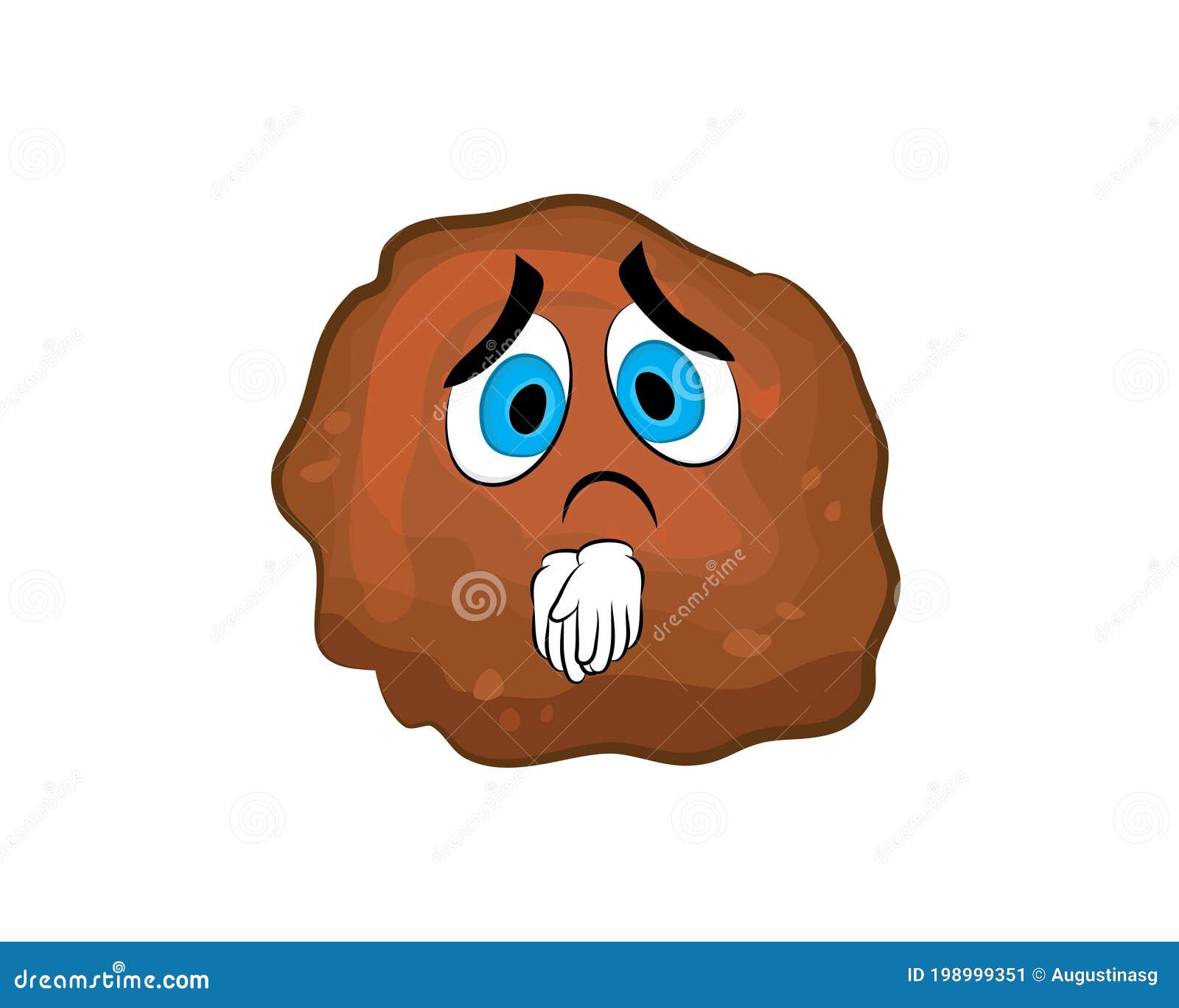 Sad Cartoon Illustration of Meatball Stock Illustration - Illustration ...