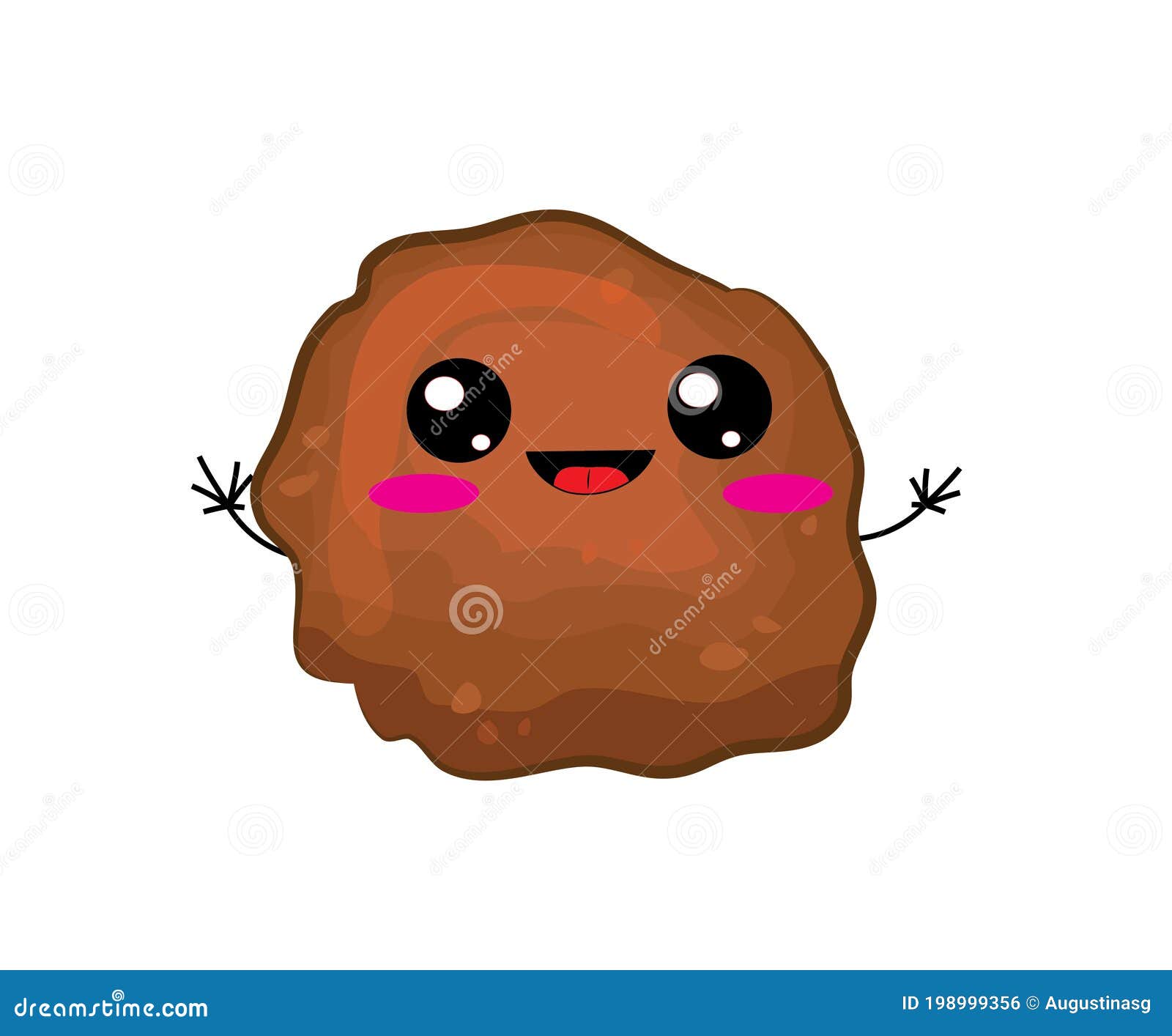 Cute Cartoon Illustration Of Meatball | CartoonDealer.com #198999356