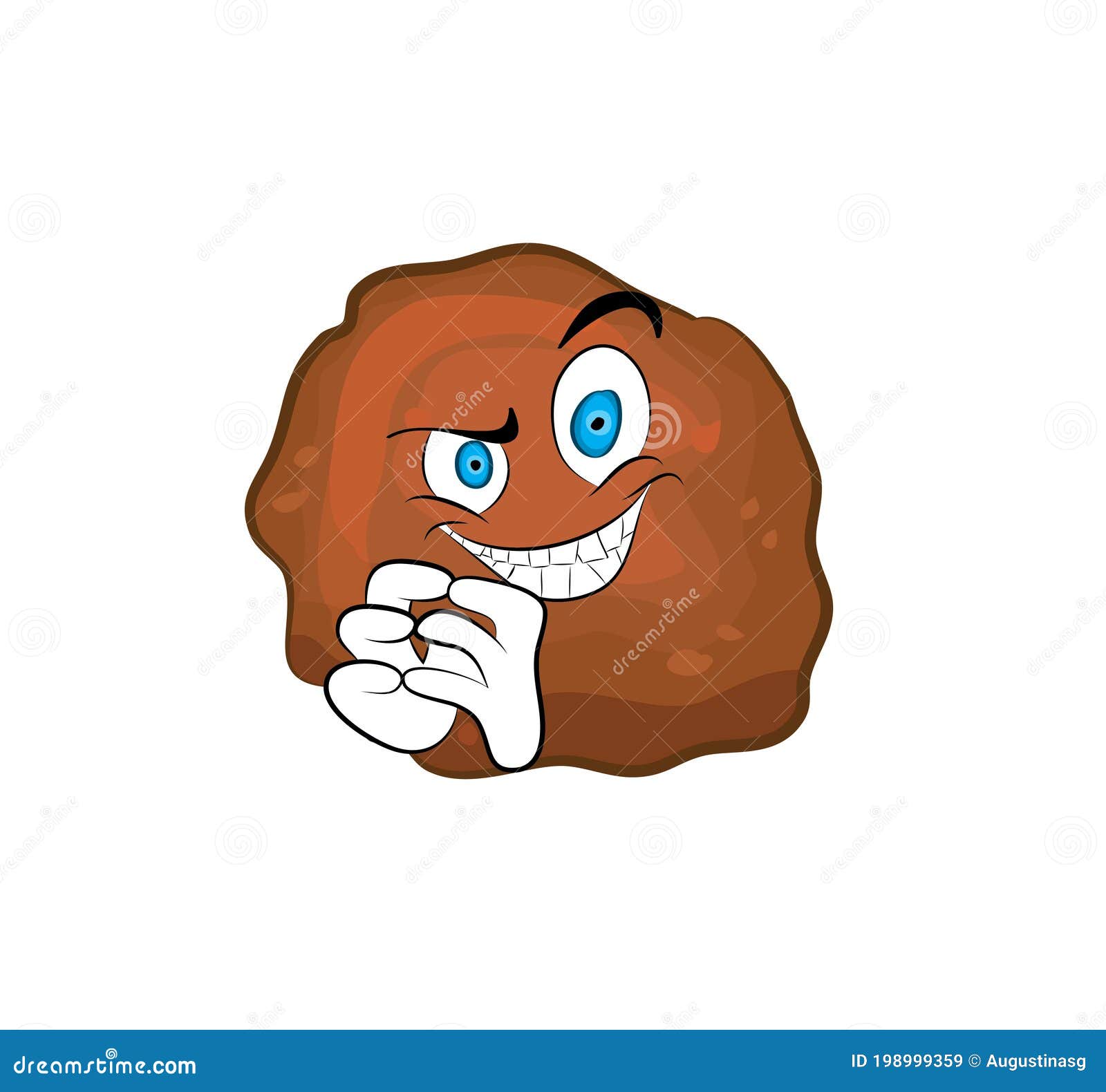 Evil Cartoon Illustration of Meatball Stock Illustration - Illustration ...