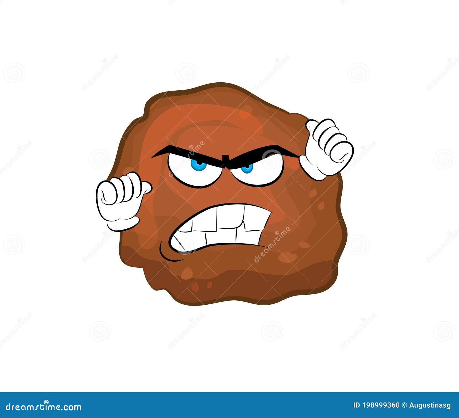 Angry Cartoon Illustration of Meatball Stock Illustration ...