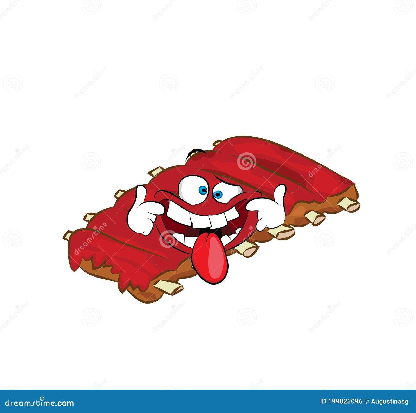 Annoying Cartoon Illustration of Bbq Ribs Stock Illustration ...