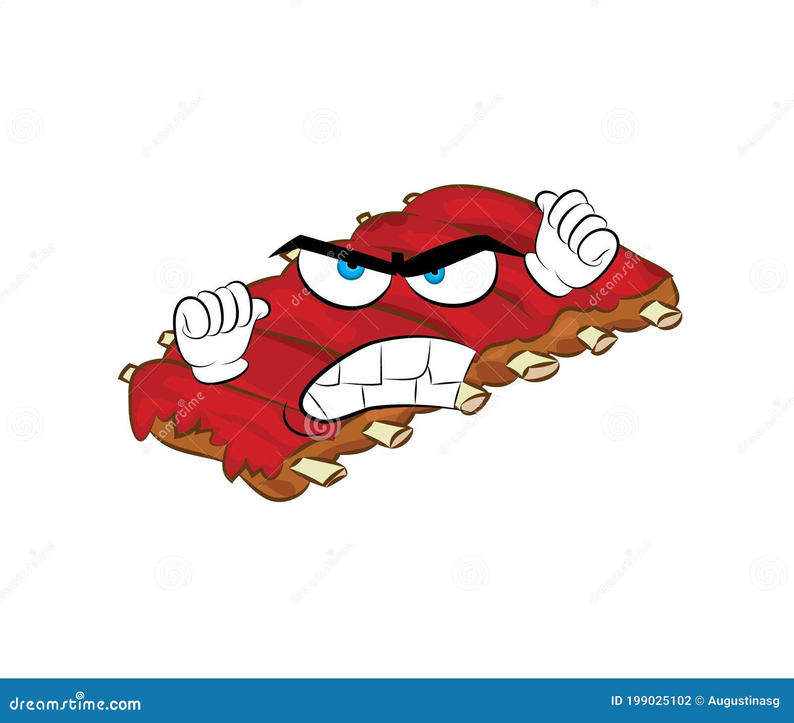 Angry Cartoon Illustration of Bbq Ribs Stock Illustration ...