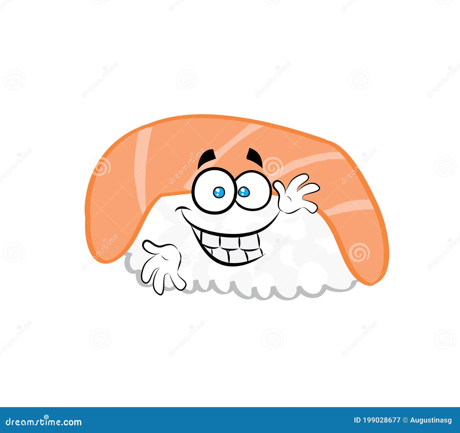 Happy Cartoon Illustration of Sushi Stock Illustration - Illustration ...
