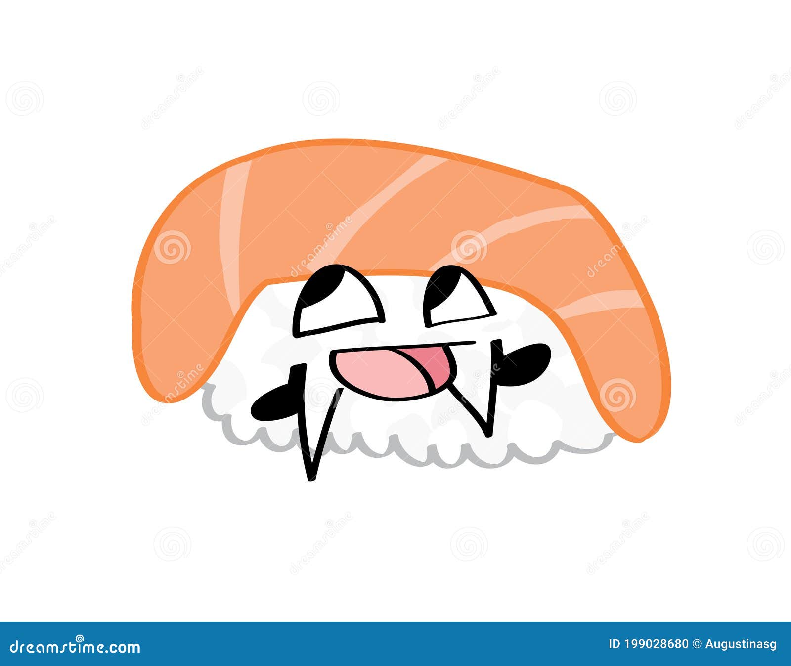 Happy Internet Meme Illustration of Sushi Stock Illustration ...