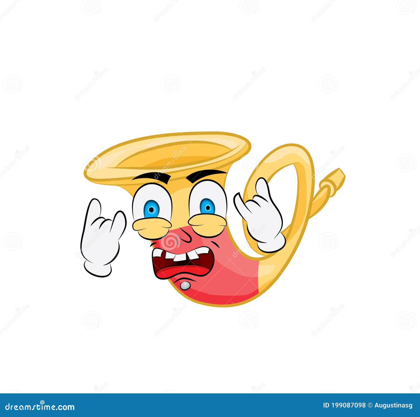 Punk Cartoon Illustration of French Horn Cartoon Stock Illustration ...