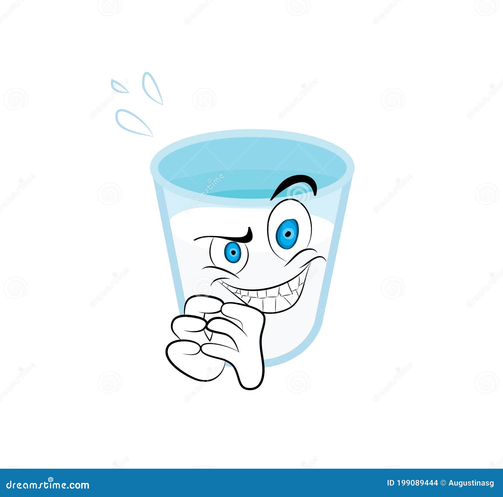Evil Cartoon Illustration of Glass of Milk Stock Illustration ...